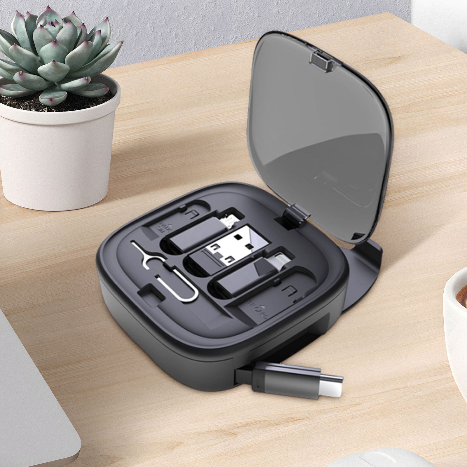 Usmixi Travel Portable Data Cable Organizer Multifunctional Treasure ...