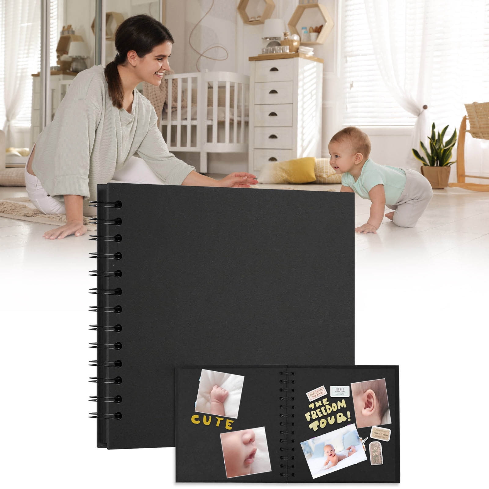 Usmixi Wedding Baby Memorial Scrapbook Album DIY Scrapbook Photo Album ...