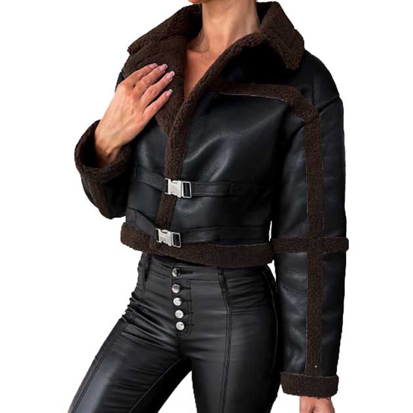 Usmixi Weekly Deals 2023 Bomber Jacket for Women Lamb Plush Faux ...