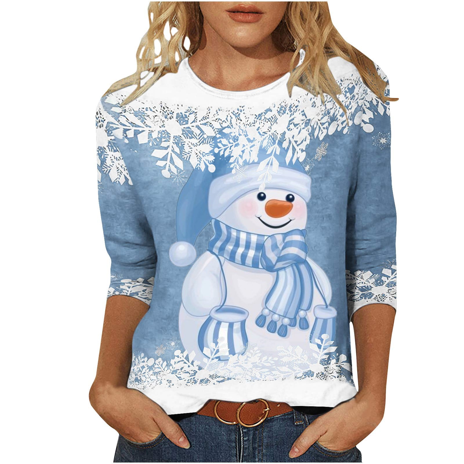Usmixi Weekly Deals Winter Tee Shirts for Women Womens Christmas Tops ...
