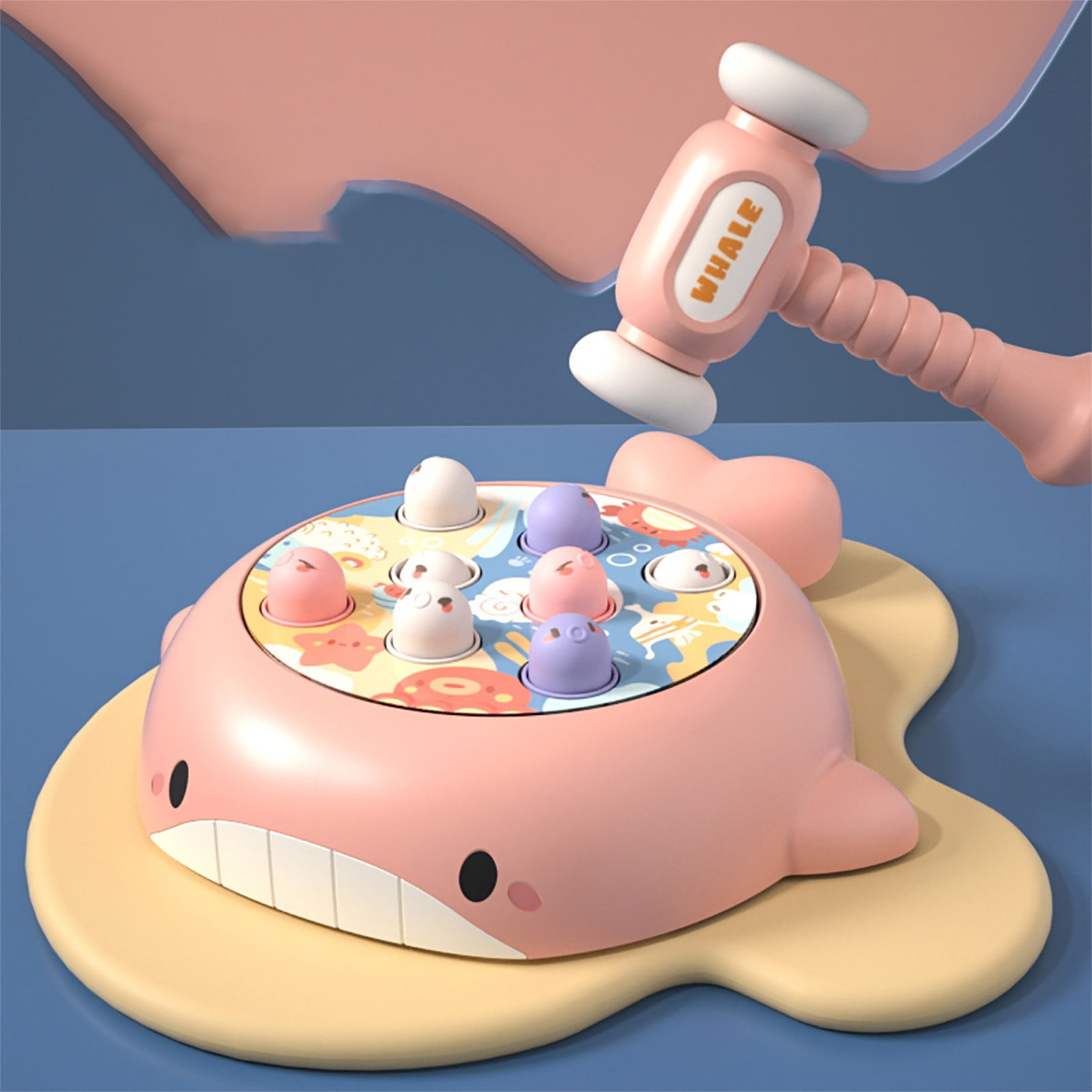 Usmixi Whack Game Mole Toy, Knocking Hamster Toys, 2 Hammers, Early ...