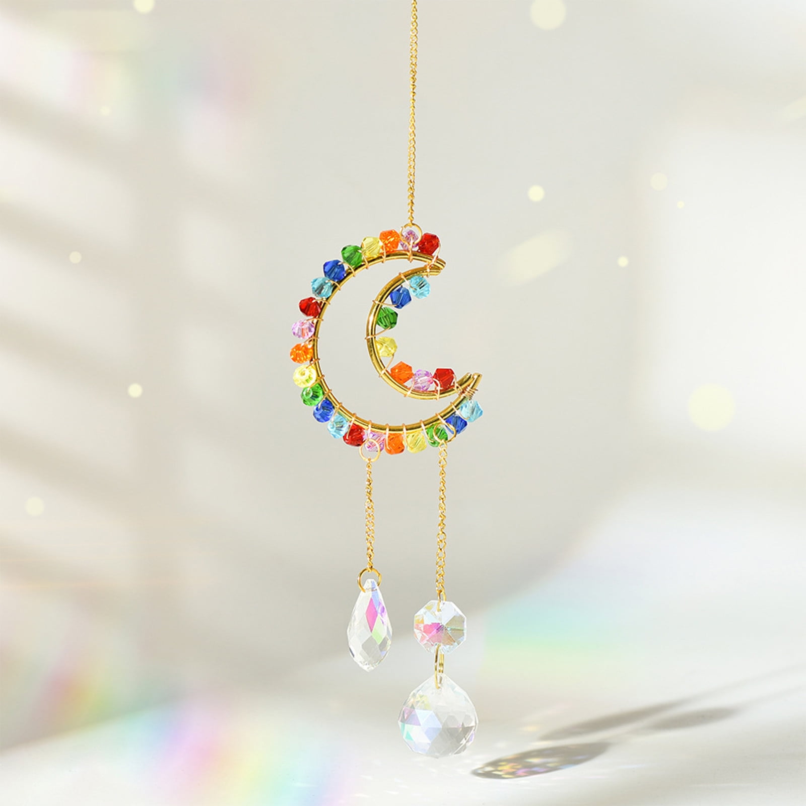 Usmixi Wind Chimes Crystals Hanging for Window Garden Suncatchers ...