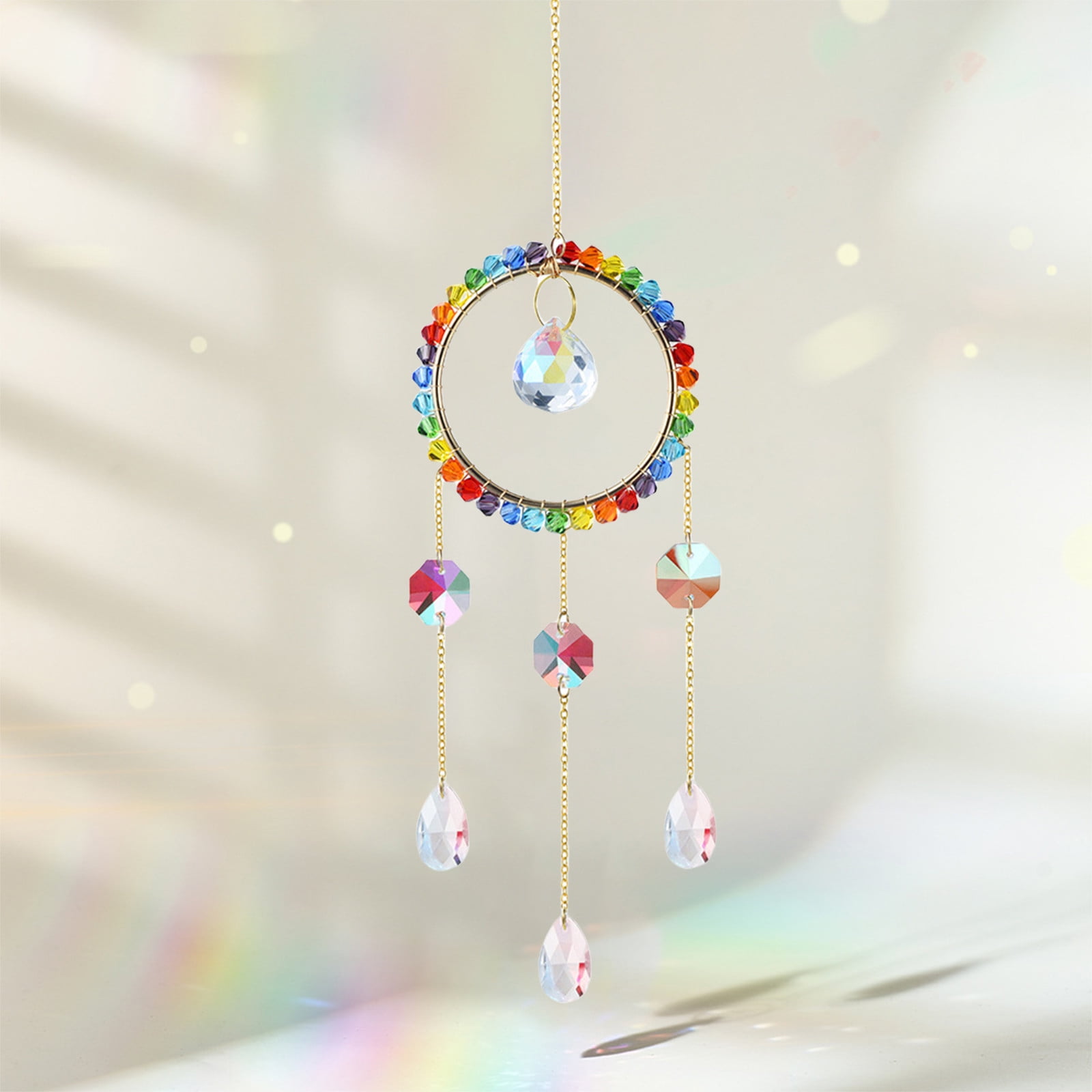 Usmixi Wind Chimes Crystals Hanging for Window Garden Suncatchers ...
