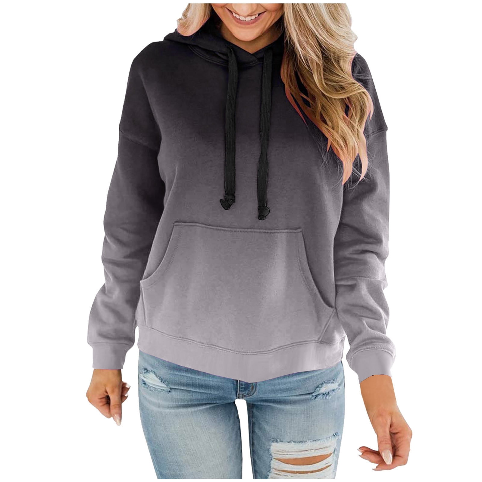 Usmixi Winter Womens Hoodies Womens Plus Size Pullover Hoodies Tops ...