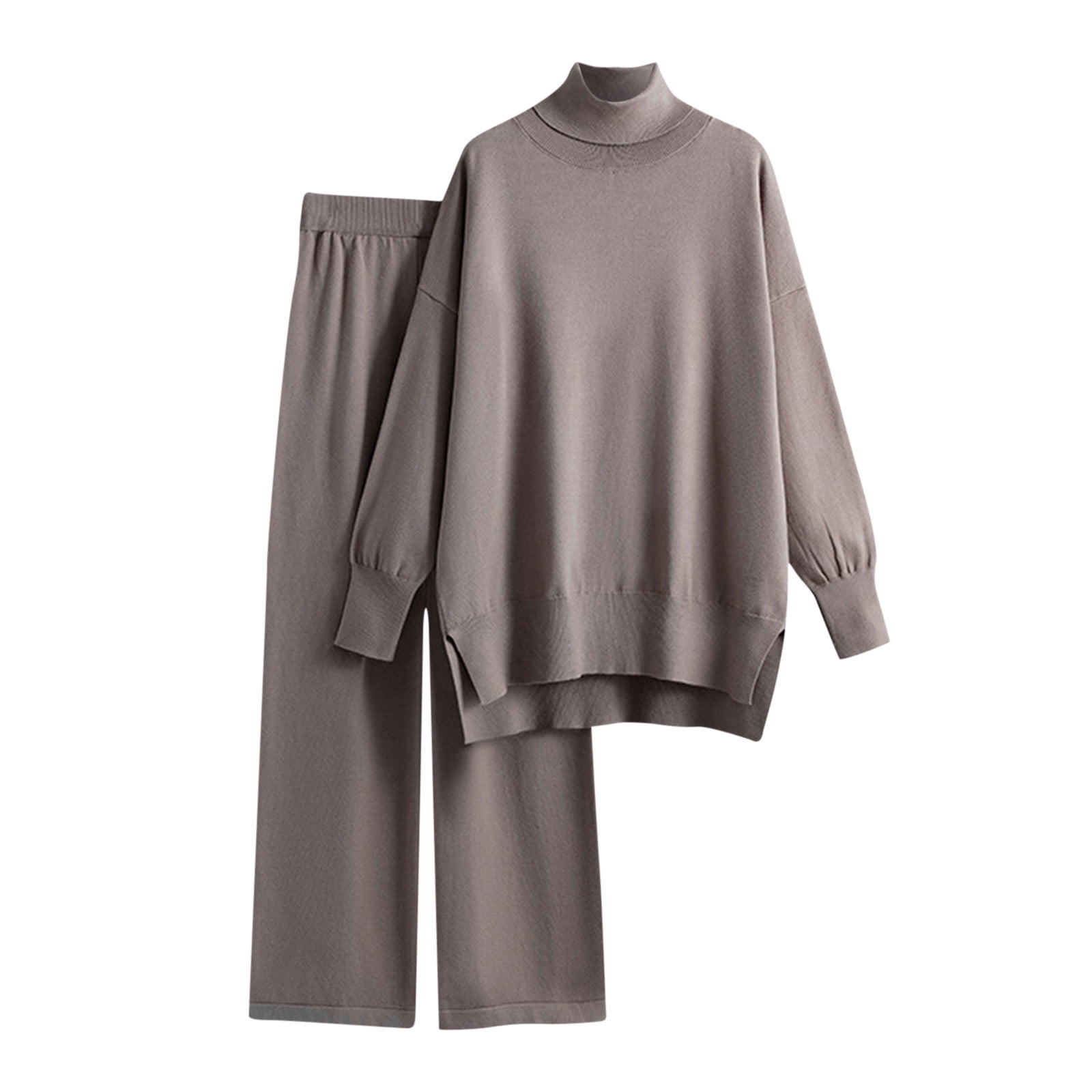 Usmixi Womens 2 Piece Lounge Sets Turtleneck Sweater 2 Piece Outfits ...