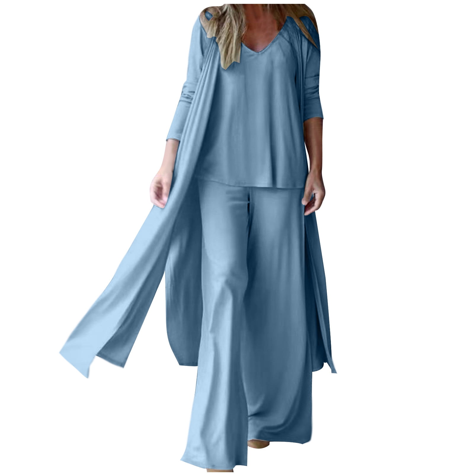 Usmixi Womens Lounge Set Womens 3 Piece Sets Fall Casual Solid ...