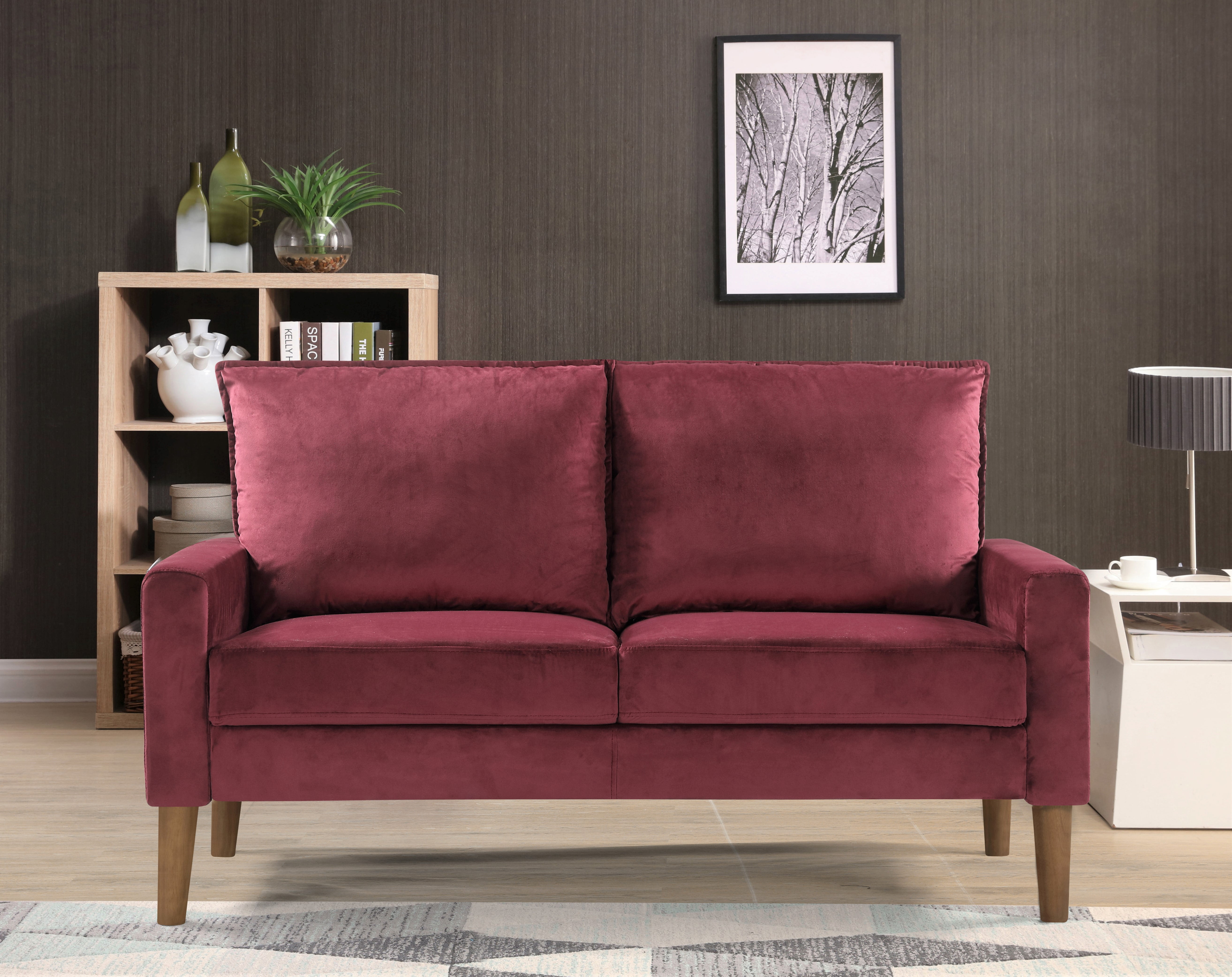 Free Shipping! Uspridefurniture Beily 53'' Velvet Loveseat, Red ...