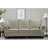 Uspridefurniture Feingold 85'' Velvet Rolled Arm Sofa - Beige - Walmart.com
