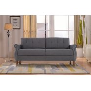 Lifestyle Solutions Alexa Sofa with Rolled Arms, Blue Fabric - Walmart.com