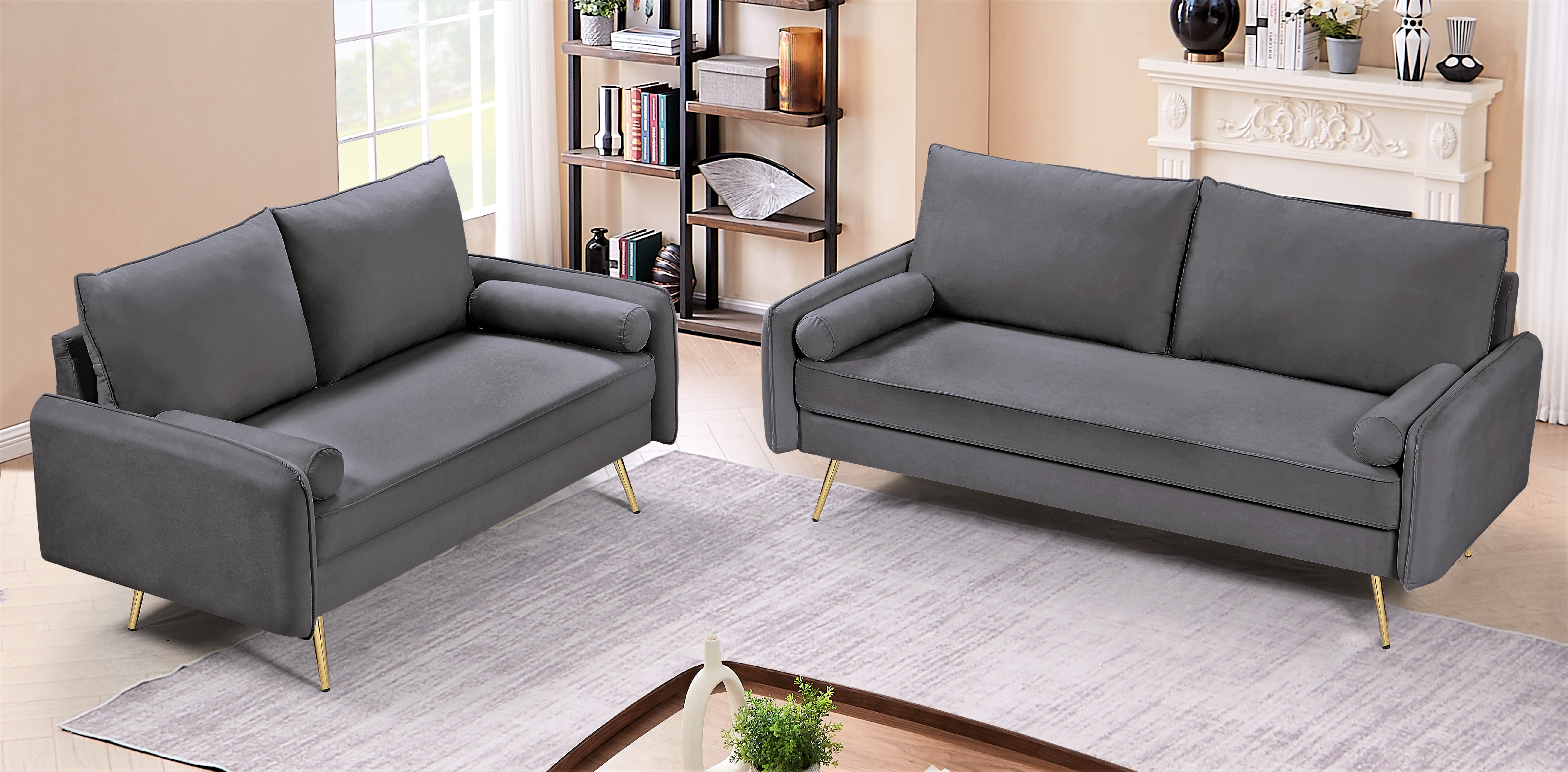 Free Shipping! Uspridefurniture Velvet 2 PC Living Room Set Sofa ...