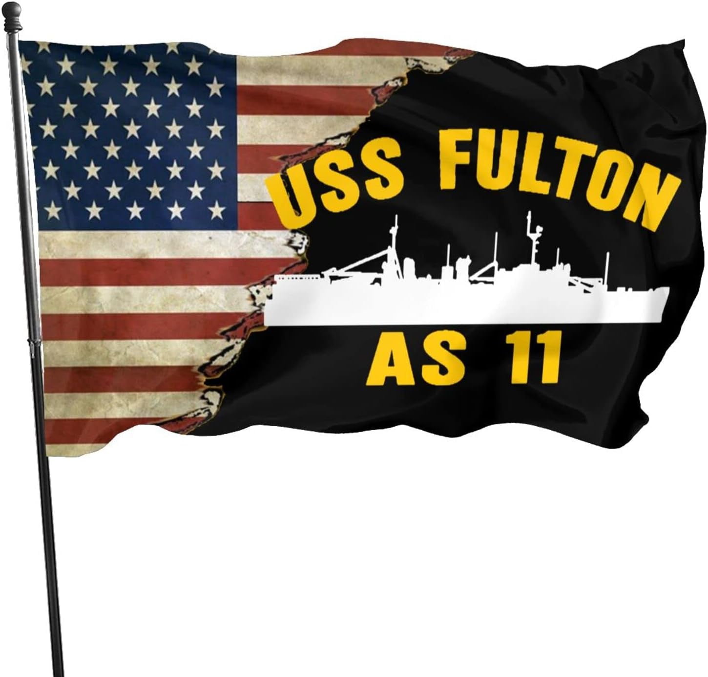 Uss Fulton As 11 Garden Flag 3x5 Ft Decor Outdoor Banner Sign Party ...