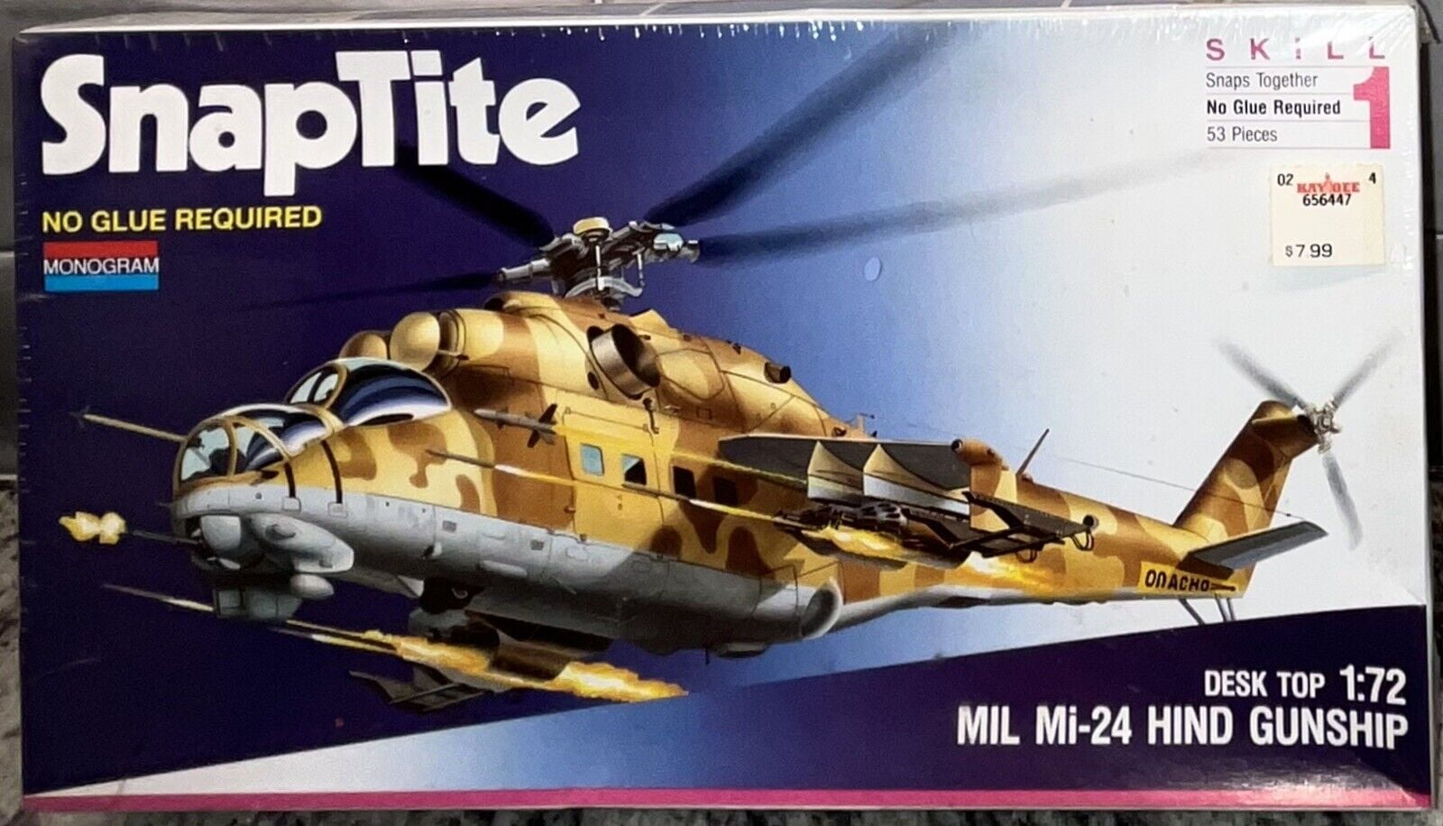 Ussr Mil Mi-24 Hind Helicopter Gunship 1/72 Monogram Snap-tite Kit 1991 ...