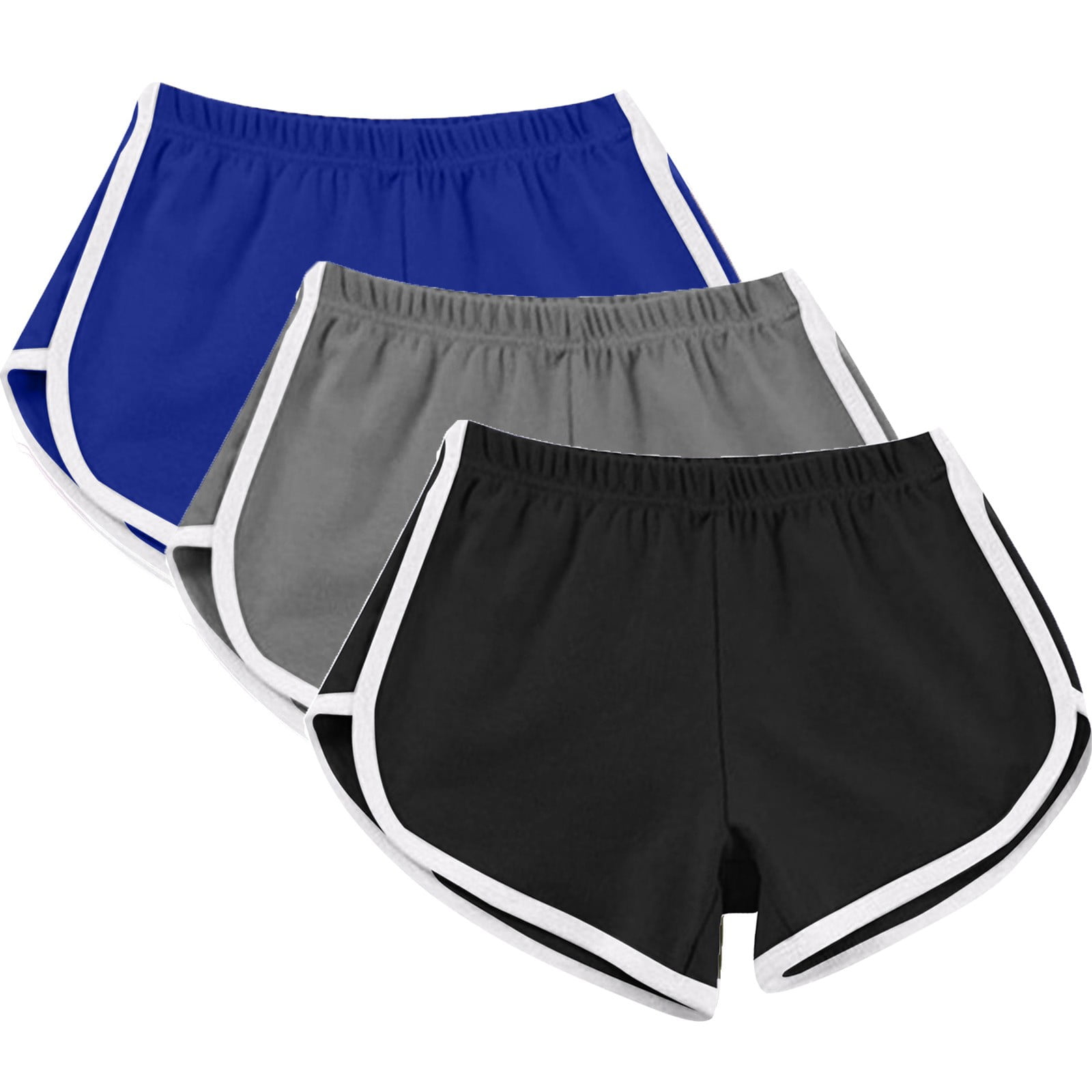 Ussuma Yoga Shorts for Women 3pc Solid Color Stylish Womens Shorts ...