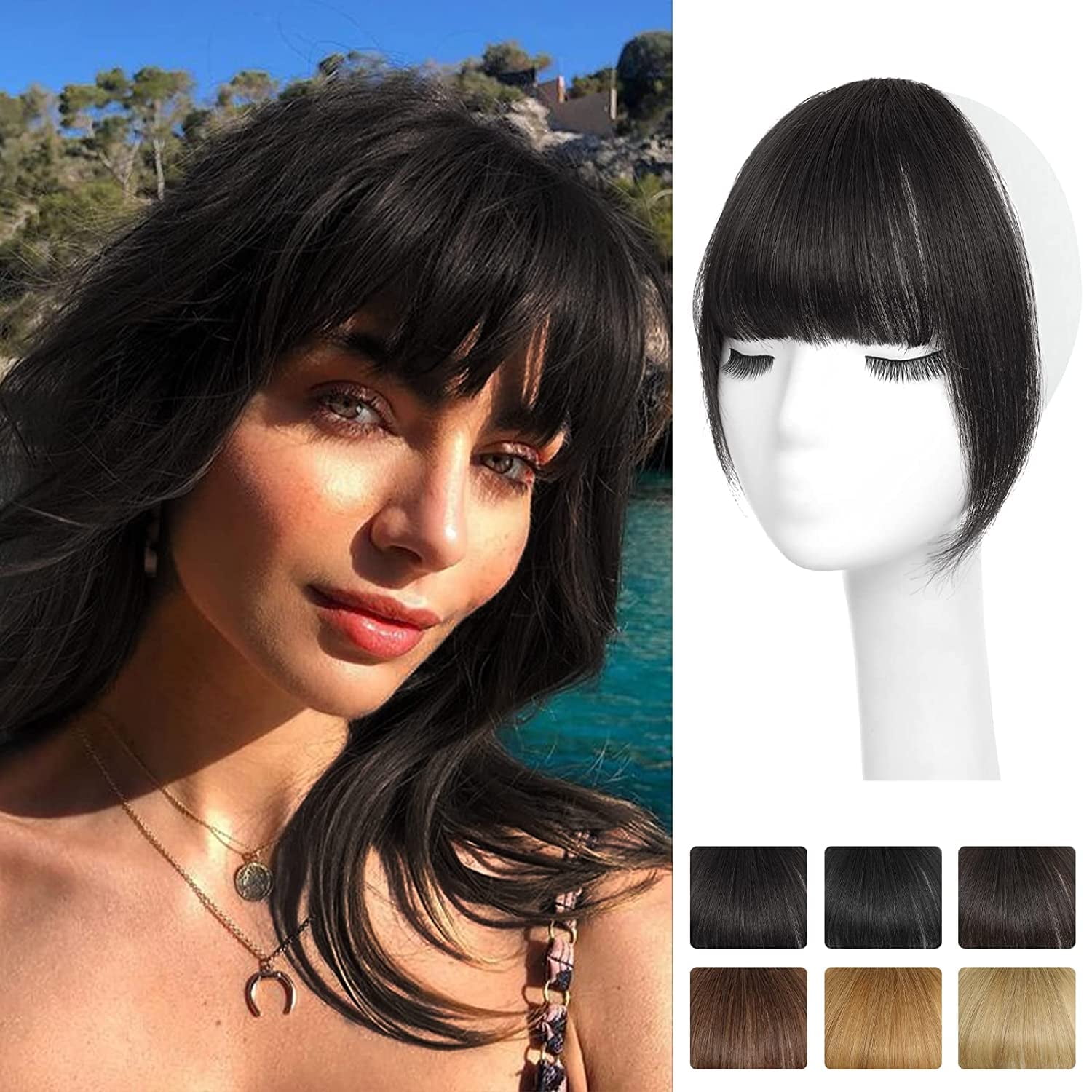 Ustar Bangs Hair Clip in Bangs 100% Real Human Hair Extensions French ...