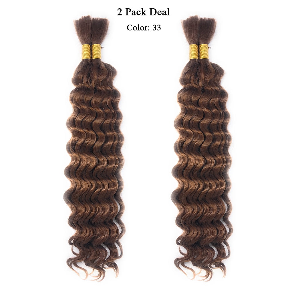 Ustar 18" Deep Weave Bulk Braiding Hair, Human Hair Blend, Long Lasting ...