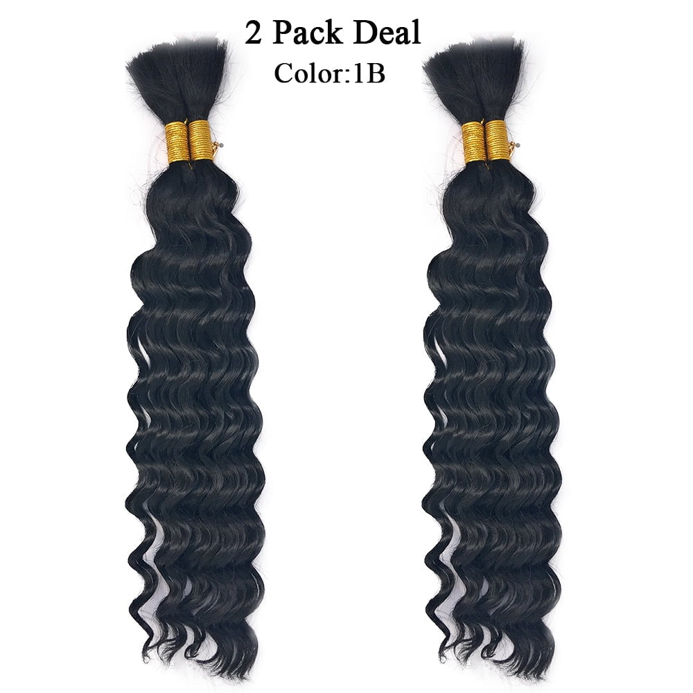Ustar 18" Deep Weave Bulk Braiding Hair, Human Hair Blend, Micro Braids ...