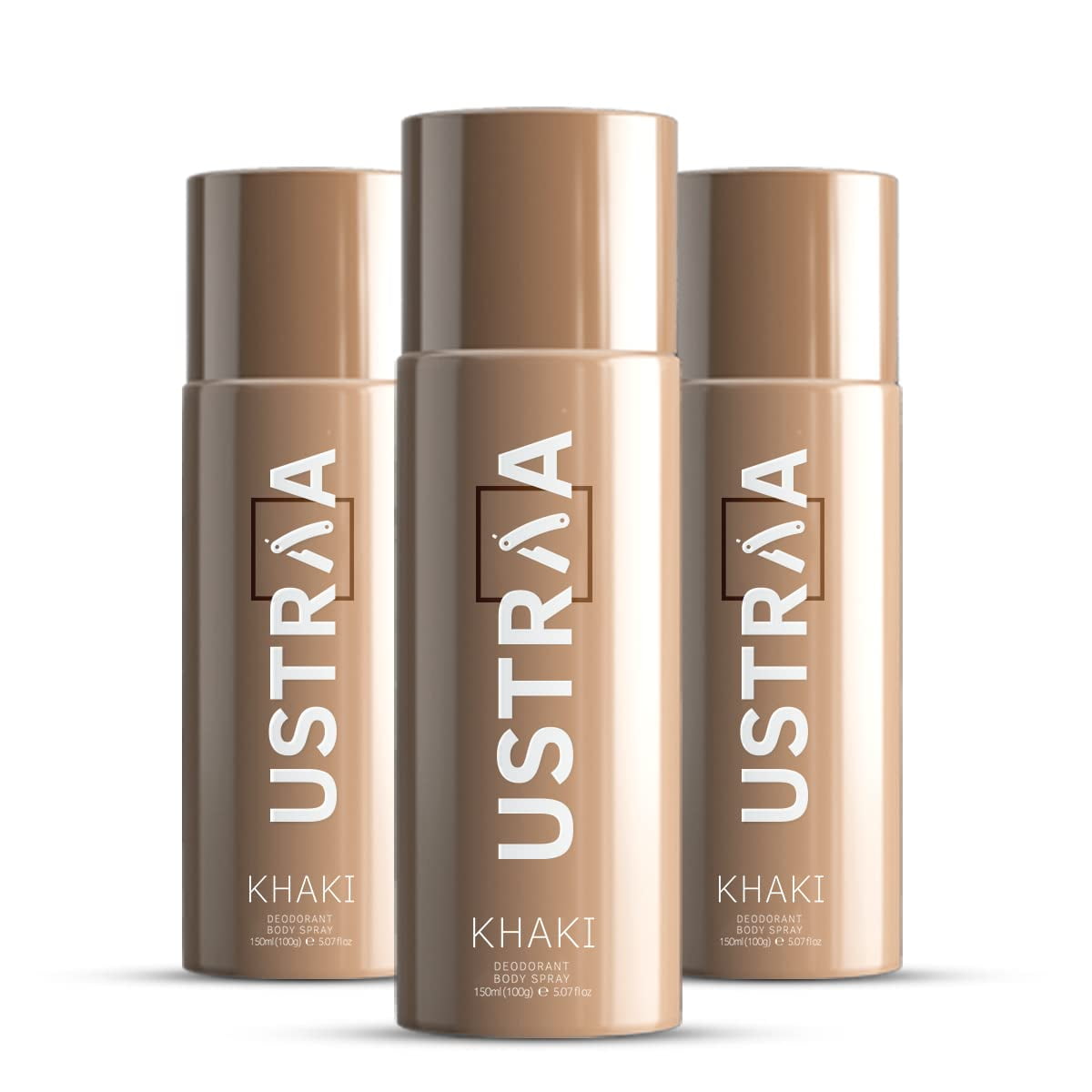 Ustraa Khaki Deodorant Body Spray For Men Pack Of 3X 150ml - 5.07 Fl.oz. Each | Rusty, Manly ...