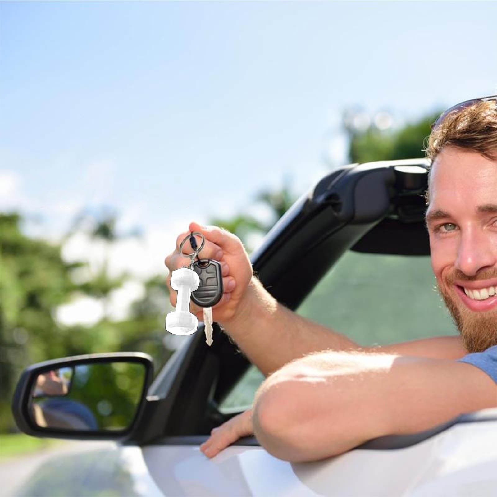 Usupdd Mini Dumbbell Keychain Fitness Keychain (White), Mini Dumbbell ...