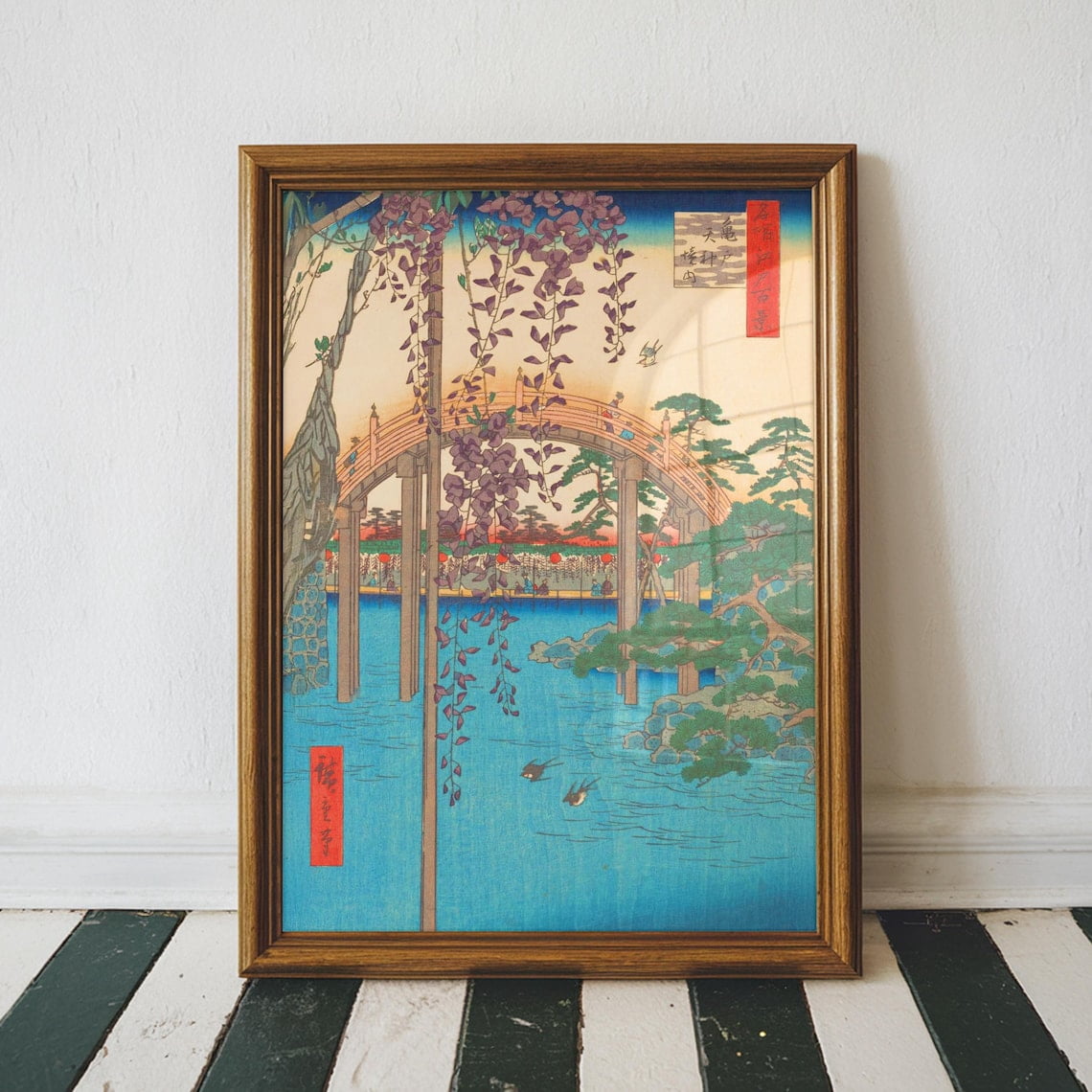 Utagawa Hiroshige Poster, Vintage Japanese Wall Art, Kameido Tenjin ...