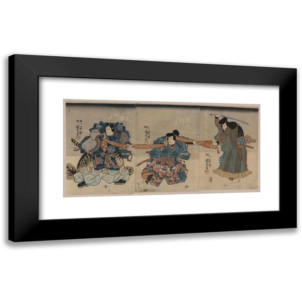 Utagawa Kuniyoshi 18x11 Black Modern Framed Museum Art Print Titled - Saitogo Kunitake; Kurando ...