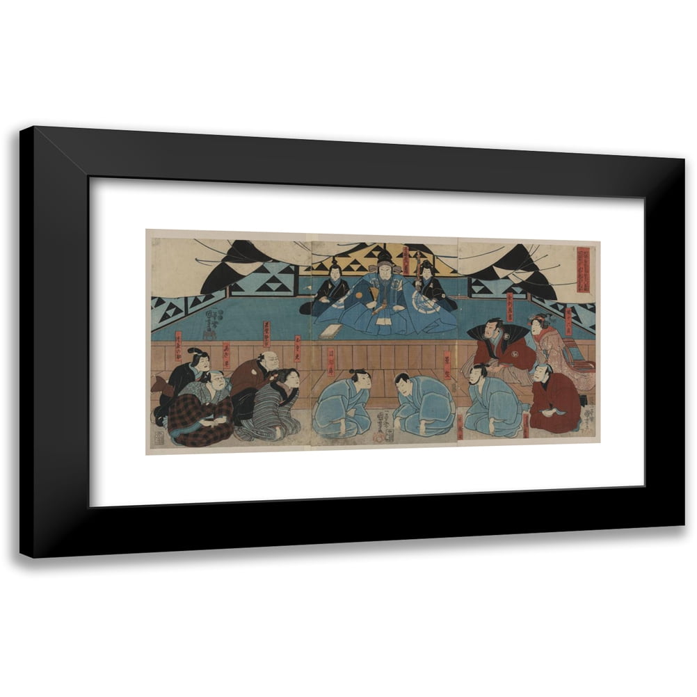 Utagawa Kuniyoshi 24x14 Black Modern Framed Museum Art Print Titled ...