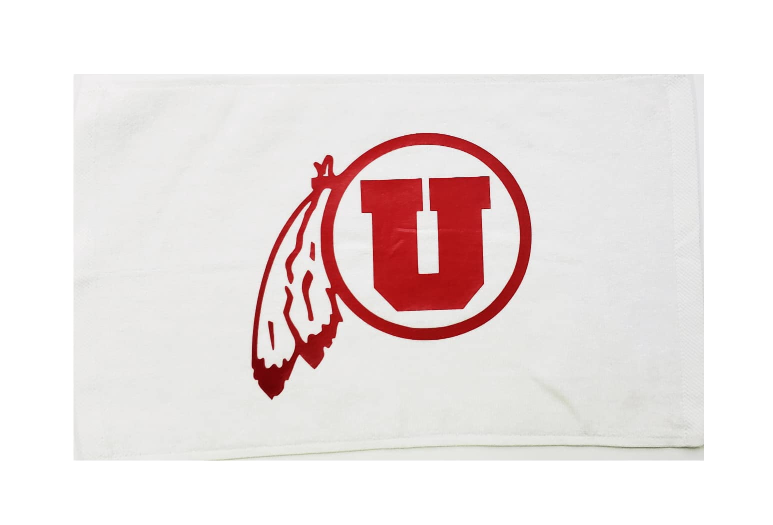 Utah 100% Cotton 11"x18" White Rally Towel Red HTV Vinyl Hand Towel ...