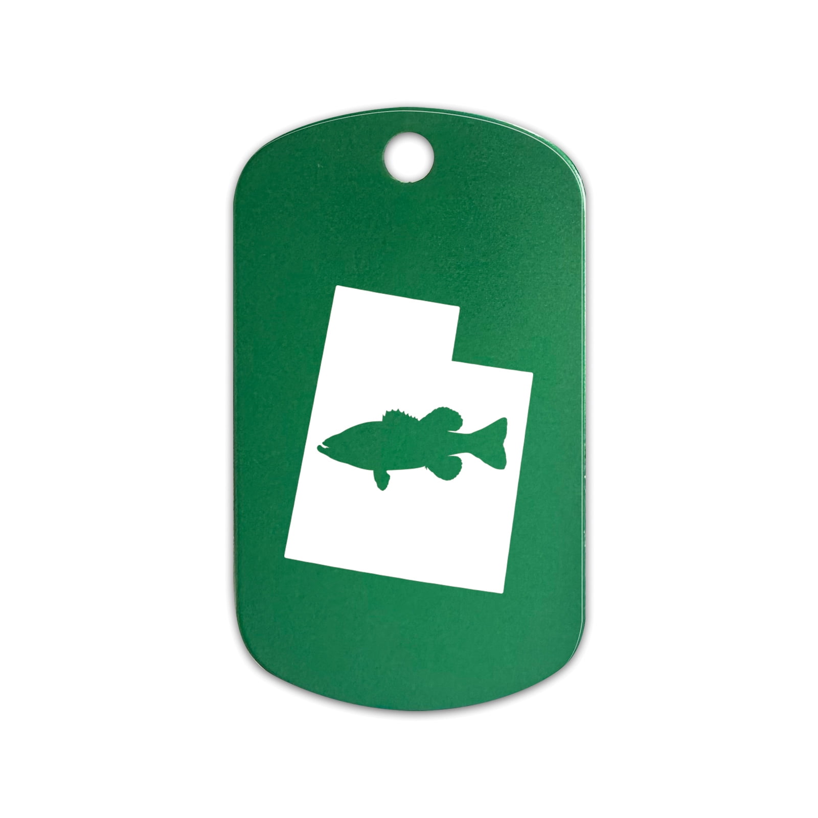 Utah Bass GI Dog Tag Aluminum Keychain state shaped largemouth sport ...