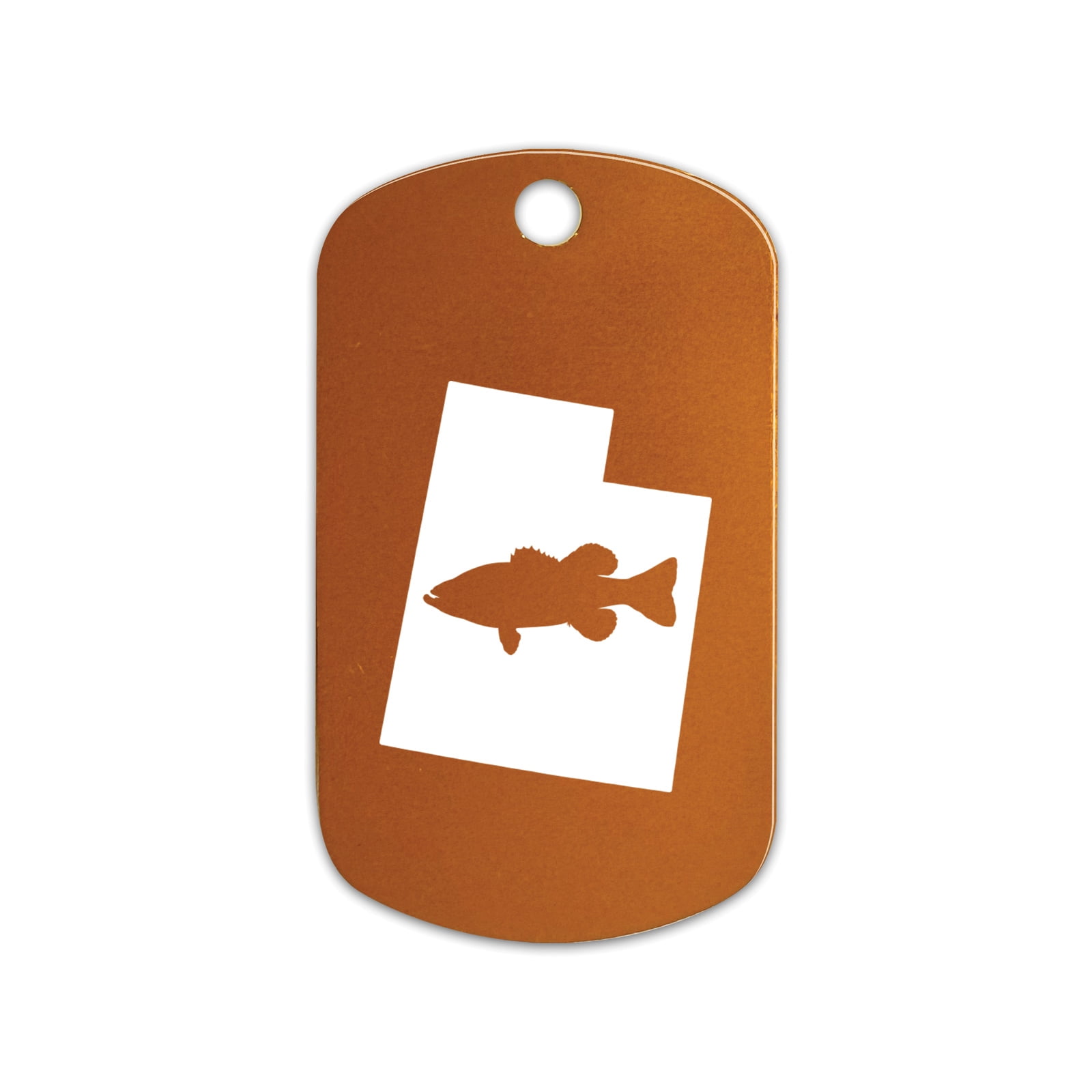 Utah Bass GI Dog Tag Aluminum Keychain state shaped largemouth sport ...