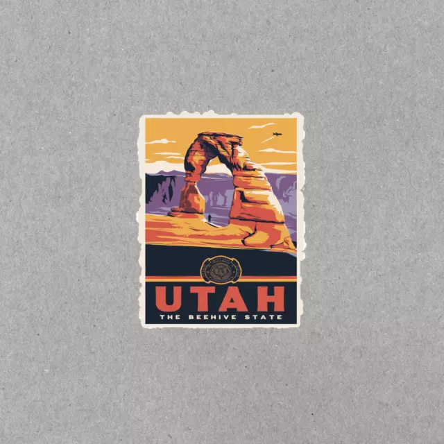 Utah The Beehive State Vintage Travel Sticker Style Stickerphone Decal ...