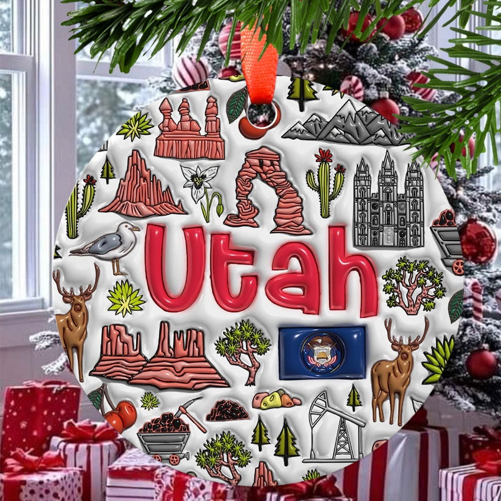 Utah Christmas Ornament, Ceramic/Acrylic Ornament, Mother’s Day ...