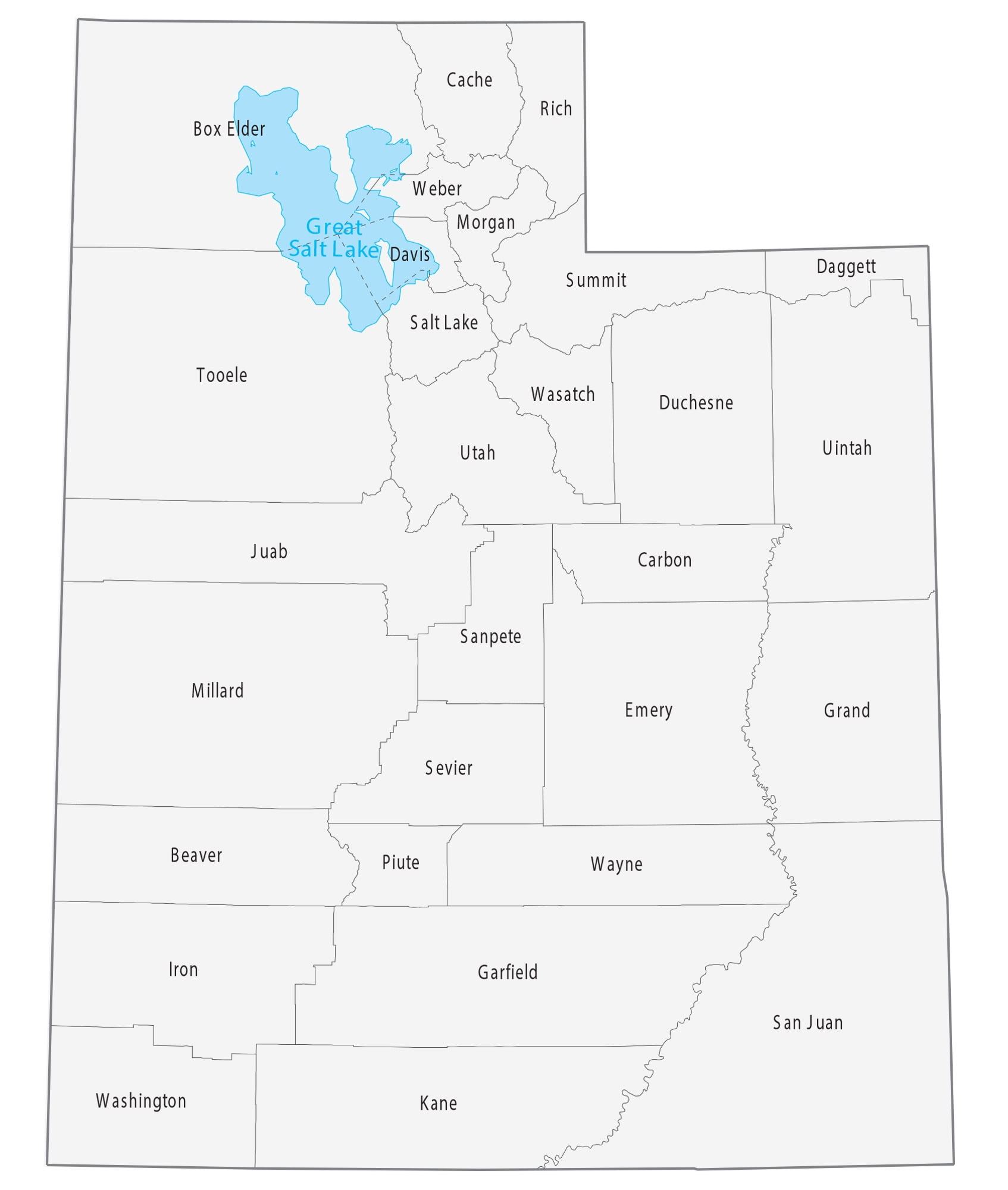 Utah County Map GLOSSY POSTER PICTURE PHOTO PRINT BANNER ...