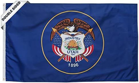 Utah Flag 3x5 Feet, Double Sided 3 Ply Utah UT State Flags with 2 Brass ...
