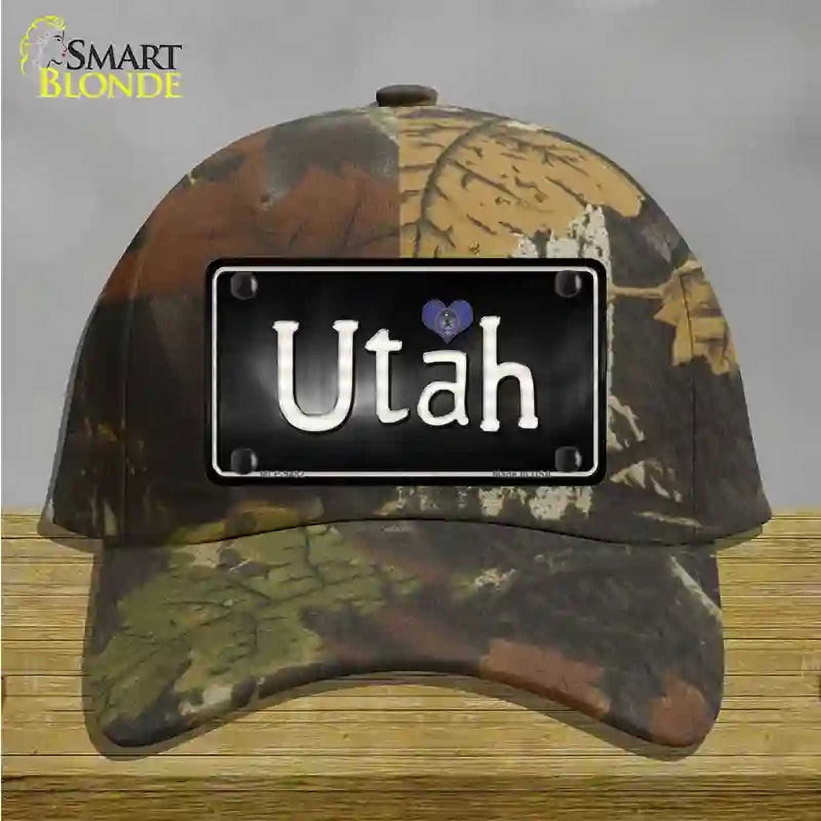 Utah Flag Script Novelty License Plate Hat Cotton Camoflauge - Walmart.com