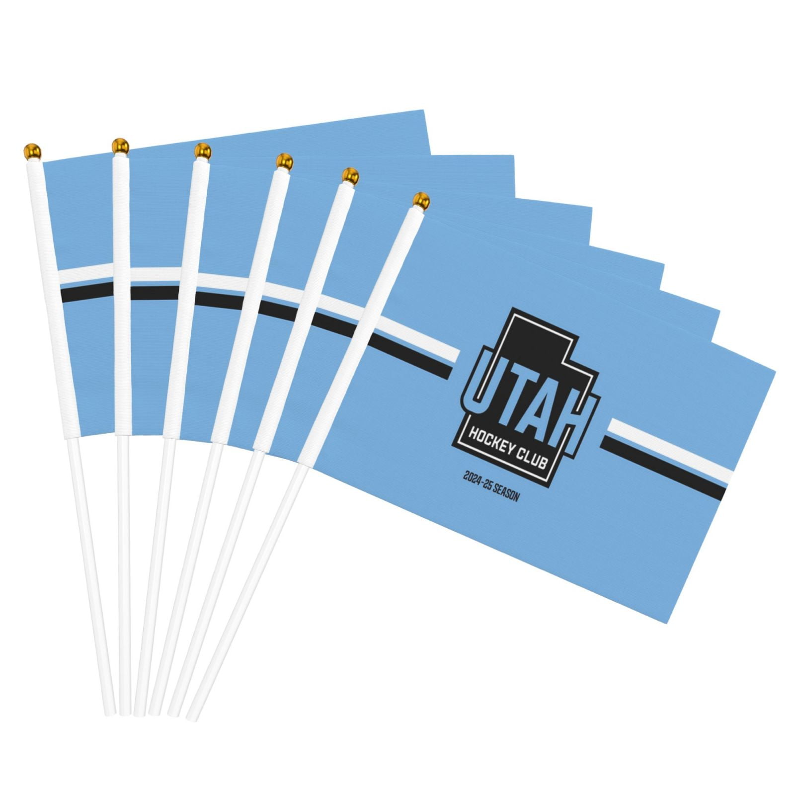 Utah_Hockey_Club Hockey Team Bulk Cheer Flag Set, 5.5x8.2 Inch Hand ...