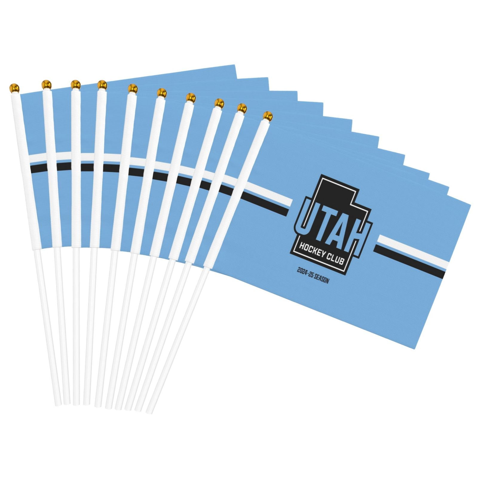 Utah_Hockey_Club Hockey Team Bulk Cheer Flag Set, 5.5x8.2 Inch Hand ...
