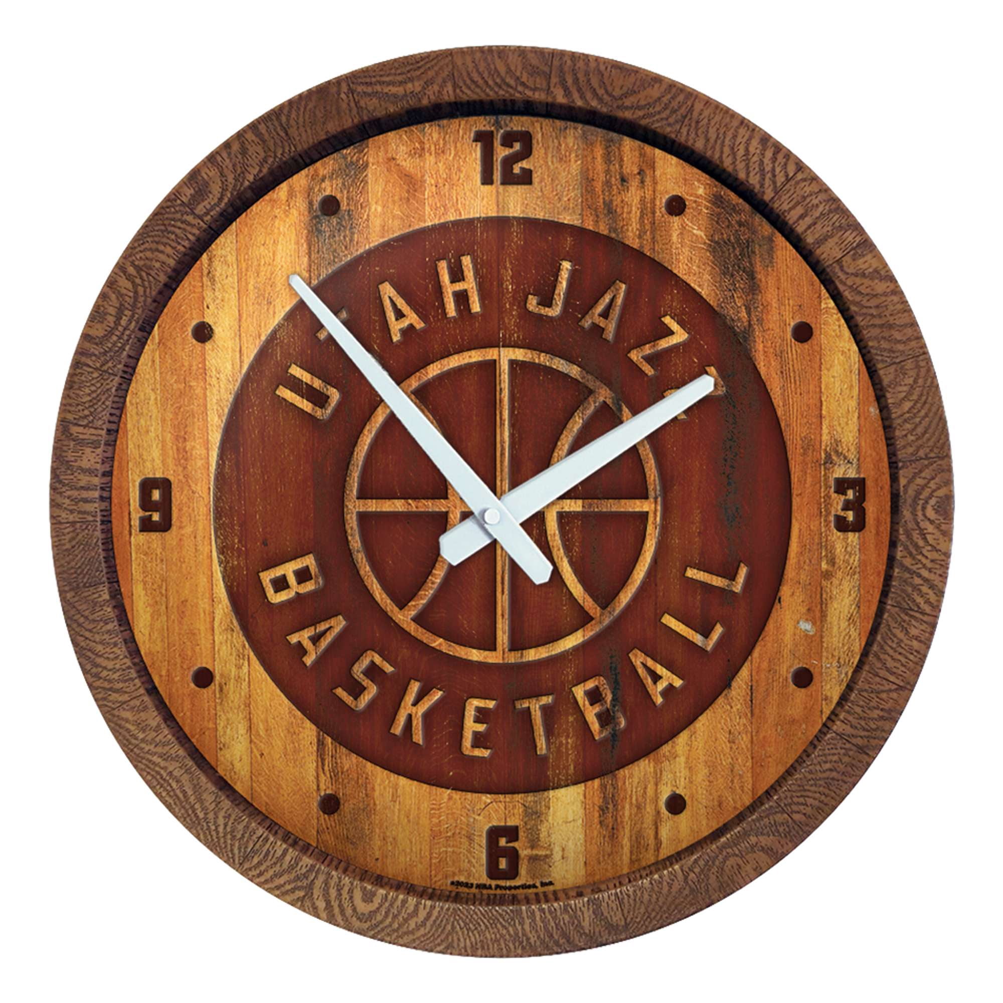 Utah Jazz 20.25" Faux Barrel Top Clock - Walmart.com