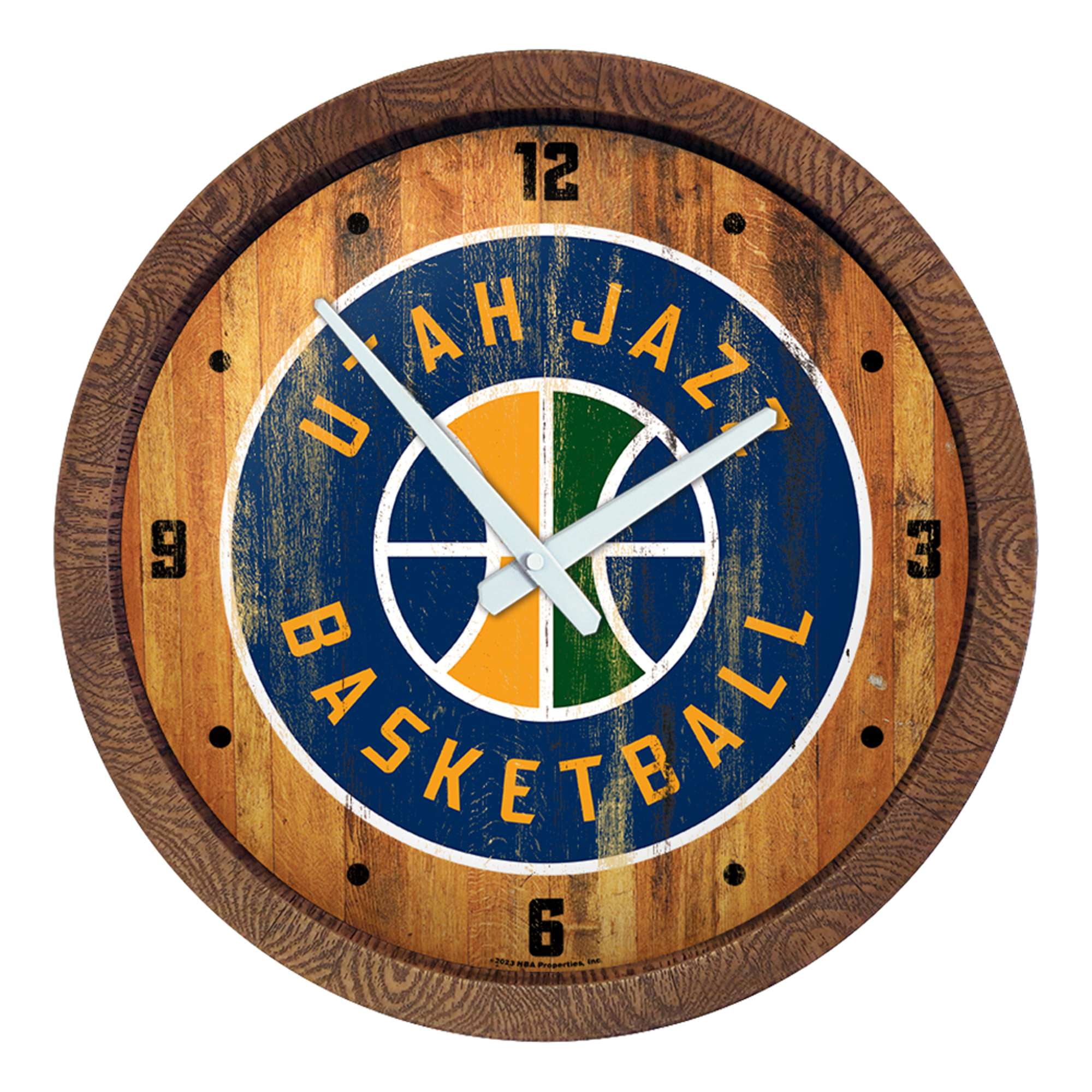 Utah Jazz 20.25" Faux Barrel Top Clock - Walmart.com