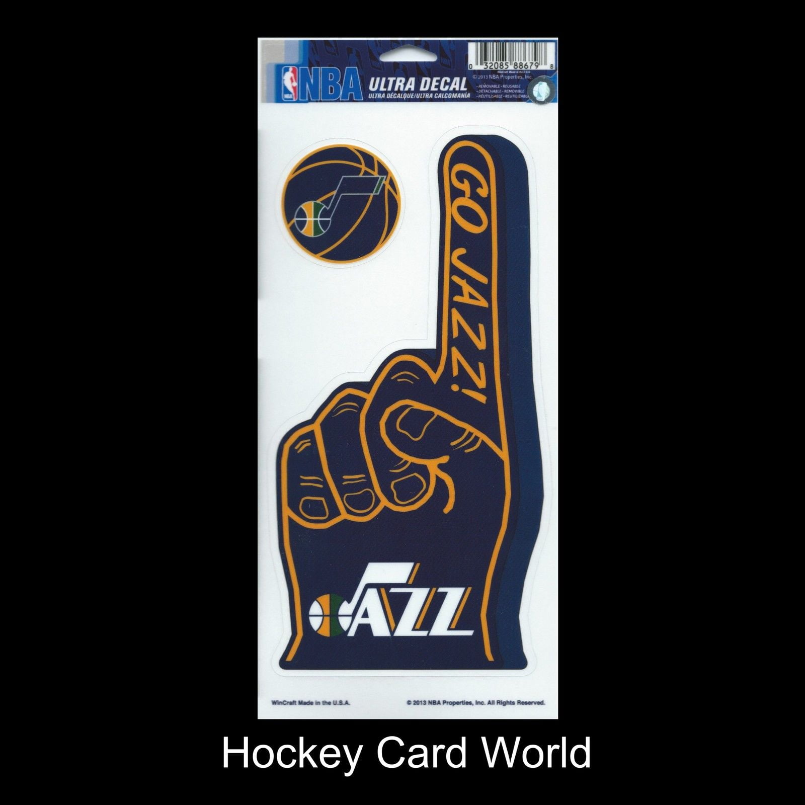 Utah Jazz Multi-Use Decal/Sticker 2 Pack Finger/Puck Ball 4"x 9 ...