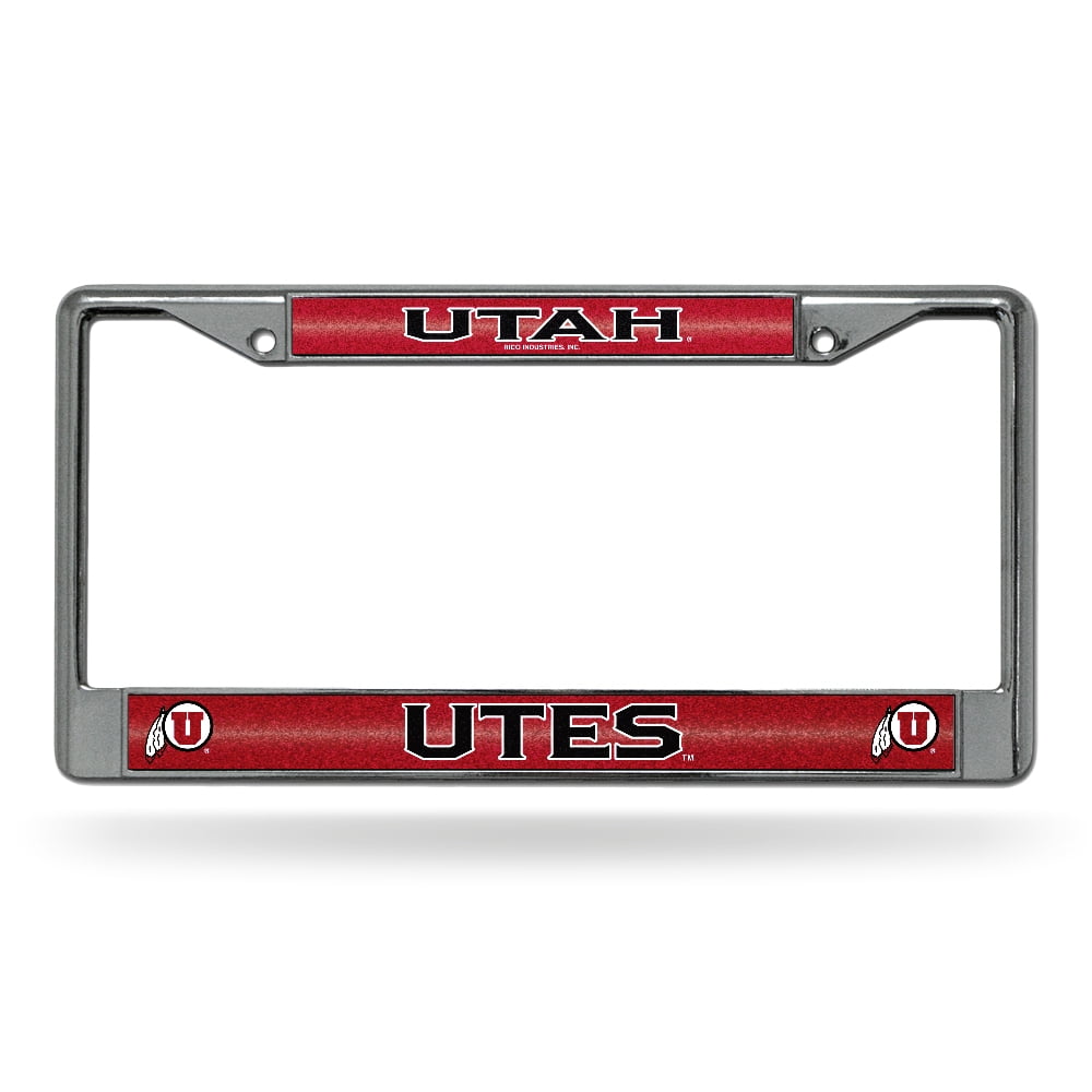 Utah NCAA Runnin' Utes Standard Size Chrome License Plate Frame - It ...