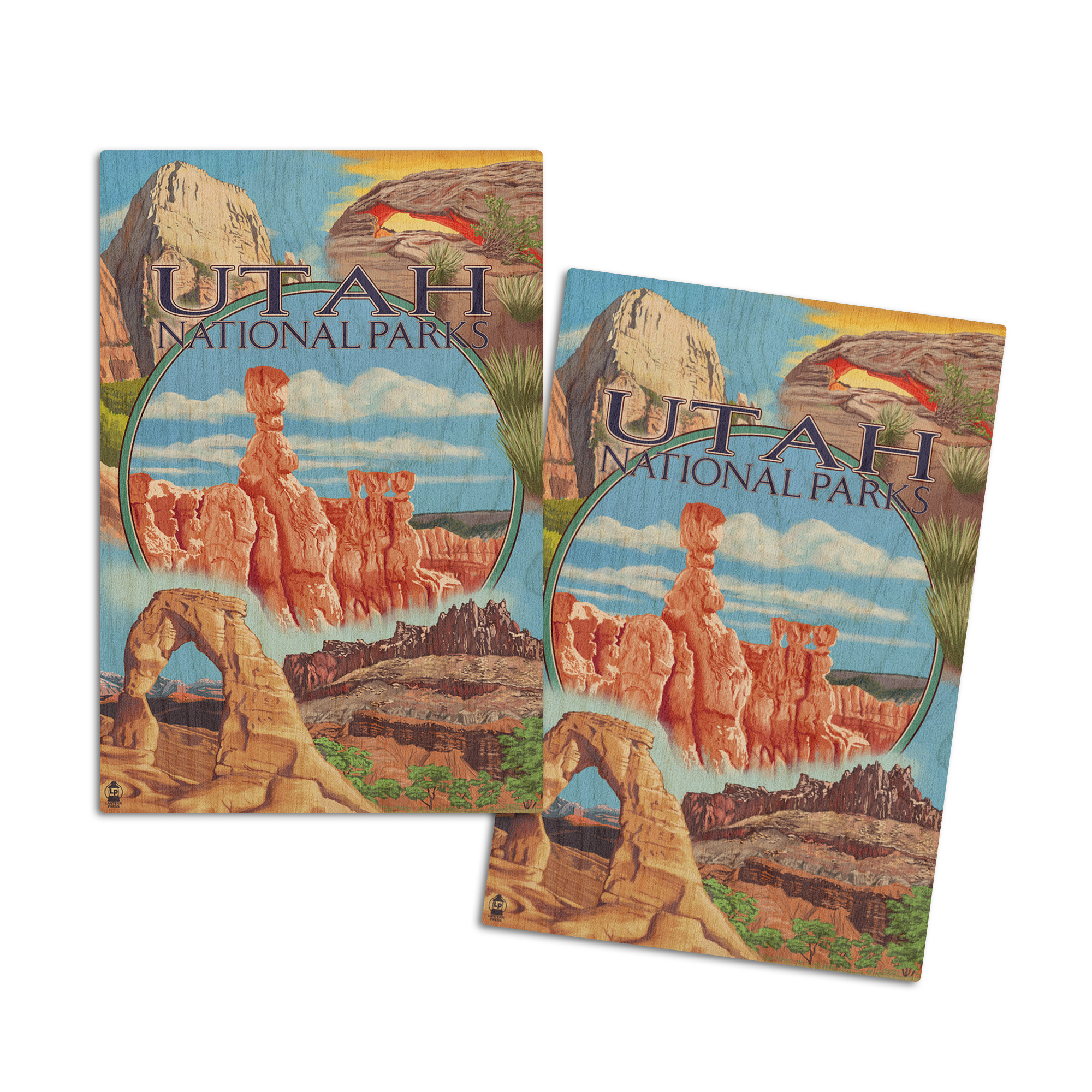 Utah National Parks, Bryce in Center (4x6 Birch Wood Postcards, 2-Pack ...