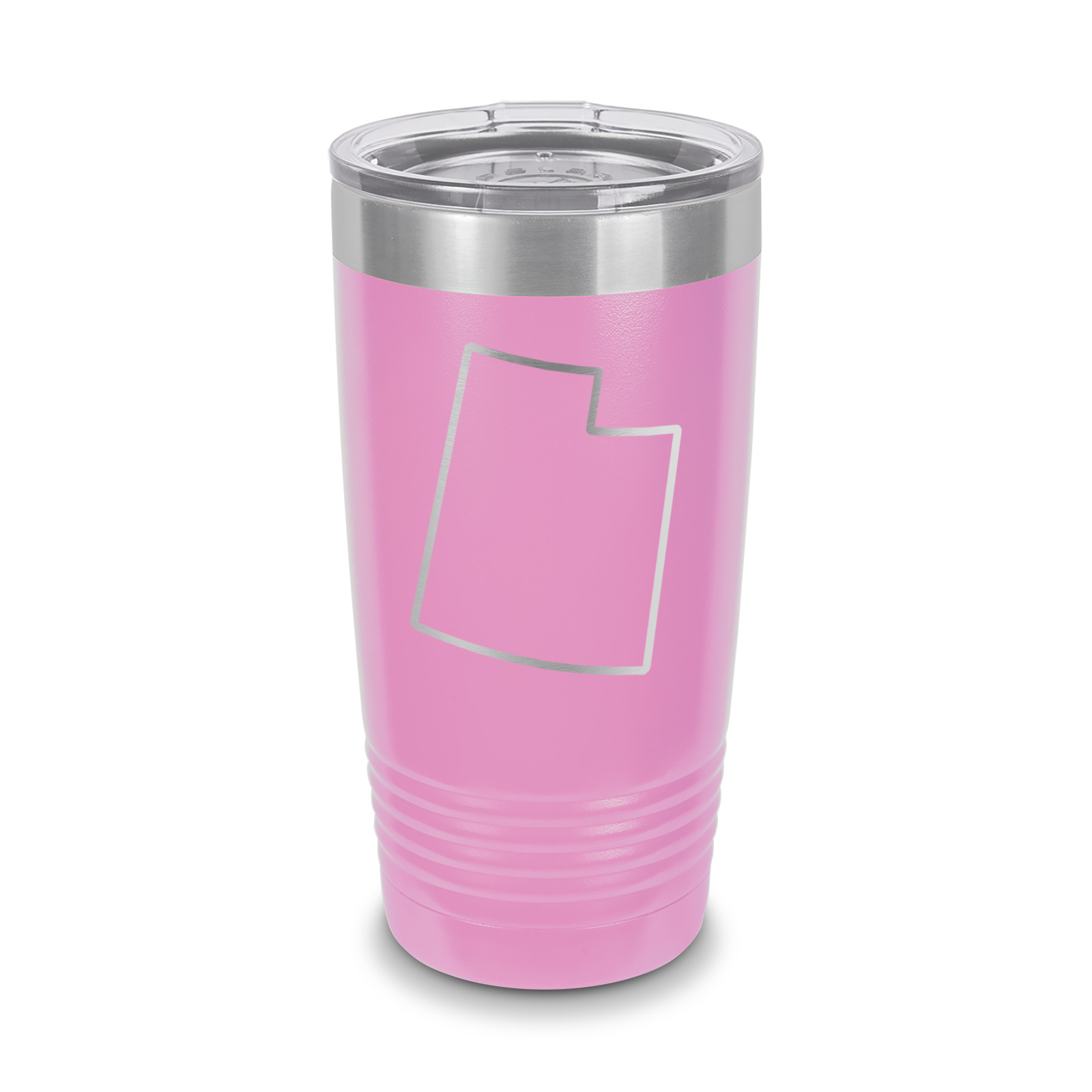 Utah Outline Tumbler 20 oz - Laser Engraved w/ Clear Lid - Stainless ...