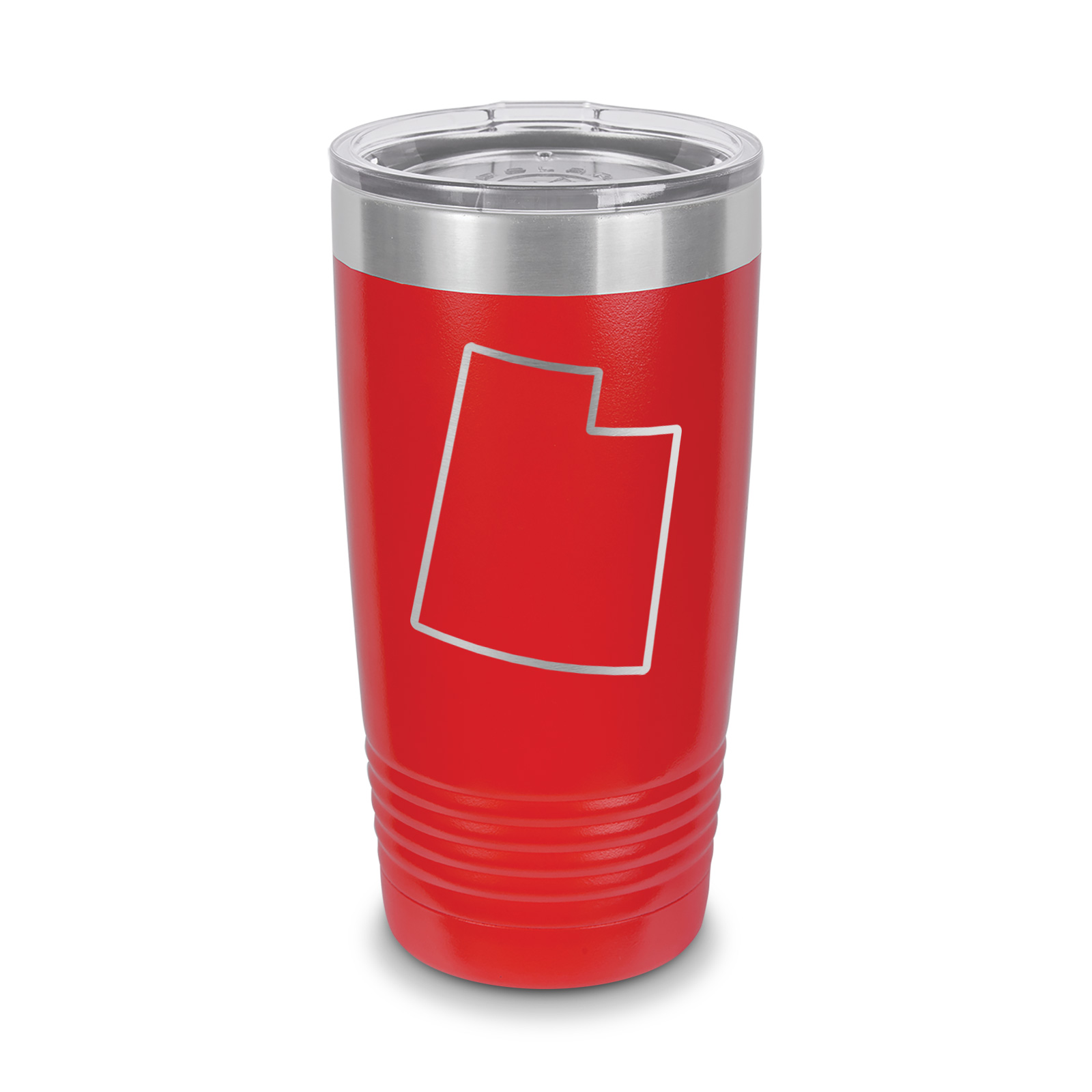 Utah Outline Tumbler 20 oz - Laser Engraved w/ Clear Lid - Stainless ...