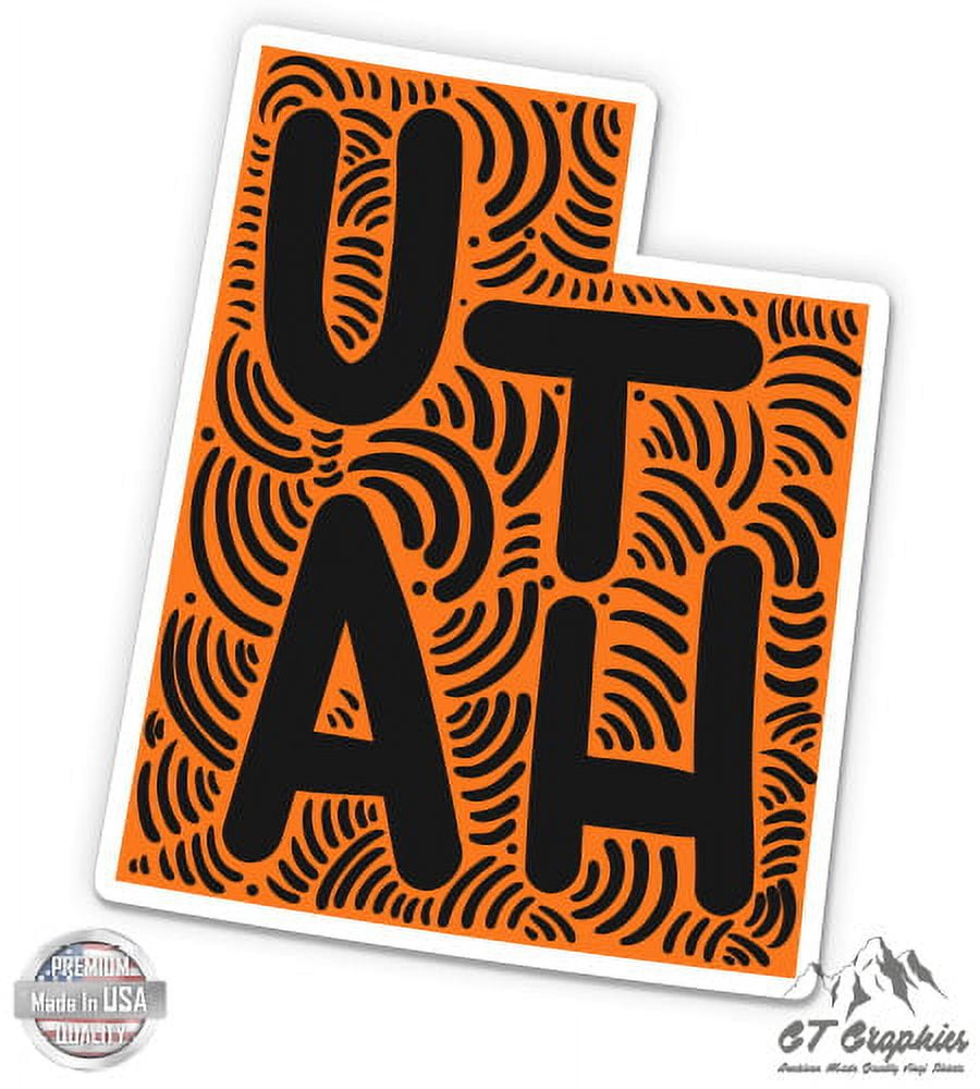 Utah Shape Cute Letters Native Local - 5" Vinyl Sticker - For Car ...