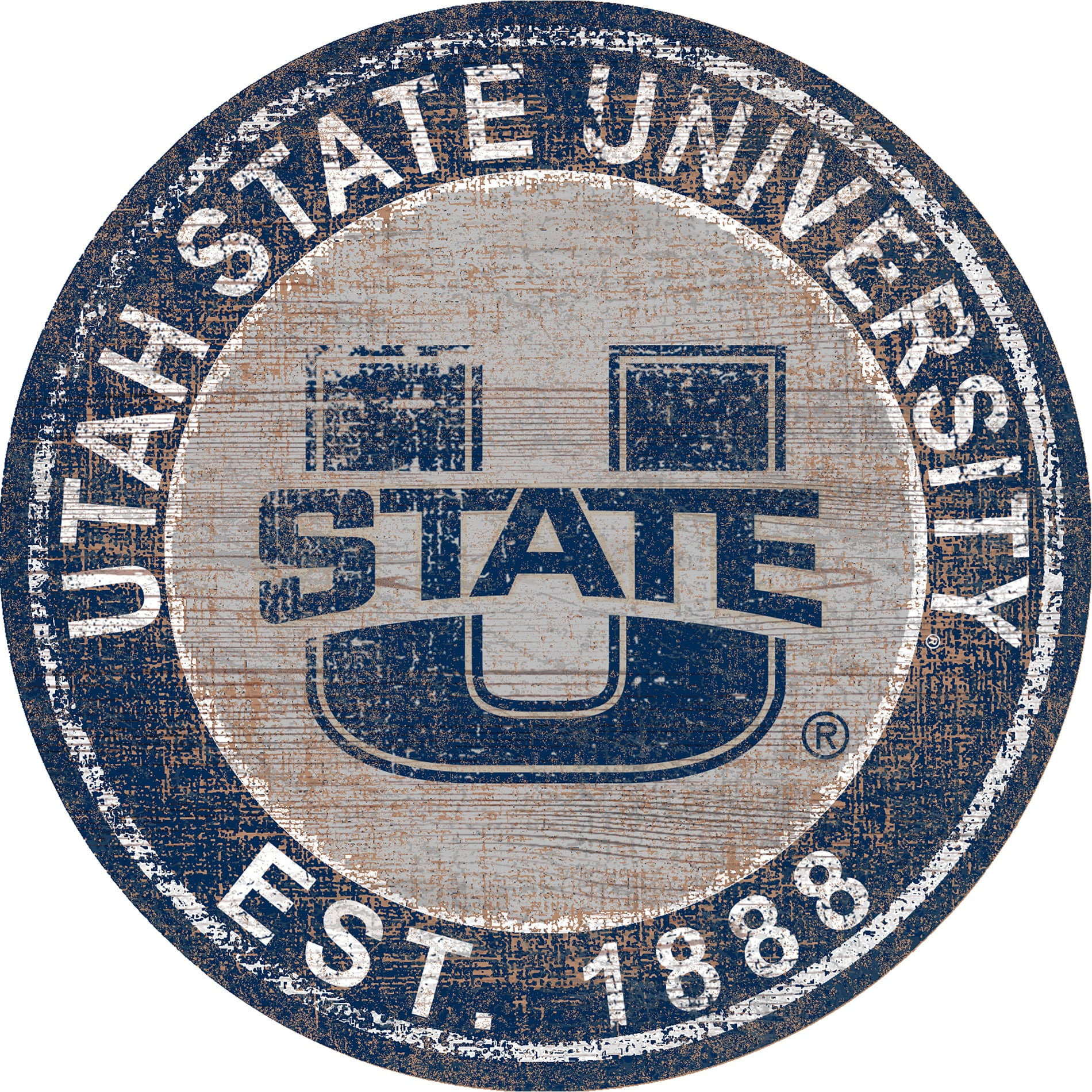 Utah State Aggies 24'' Round Heritage Logo Sign - Walmart.com