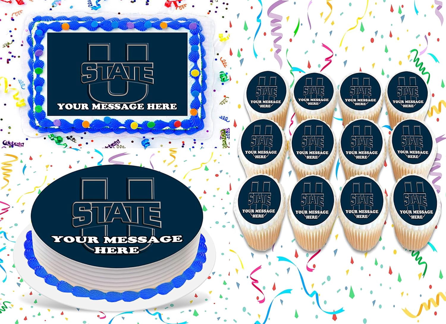 Utah State Aggies Cake Topper Edible Image Cupcakes Frosting Sugar ...