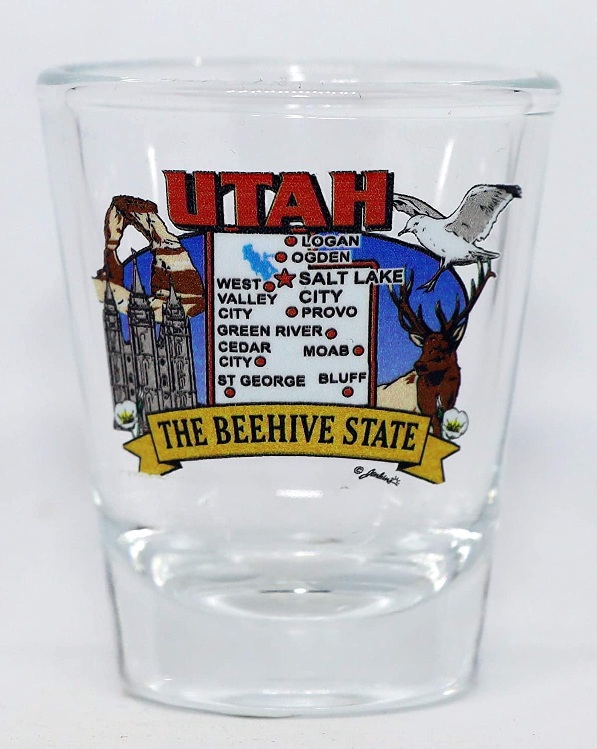 Utah State Elements Map shot glass - Walmart Business Supplies