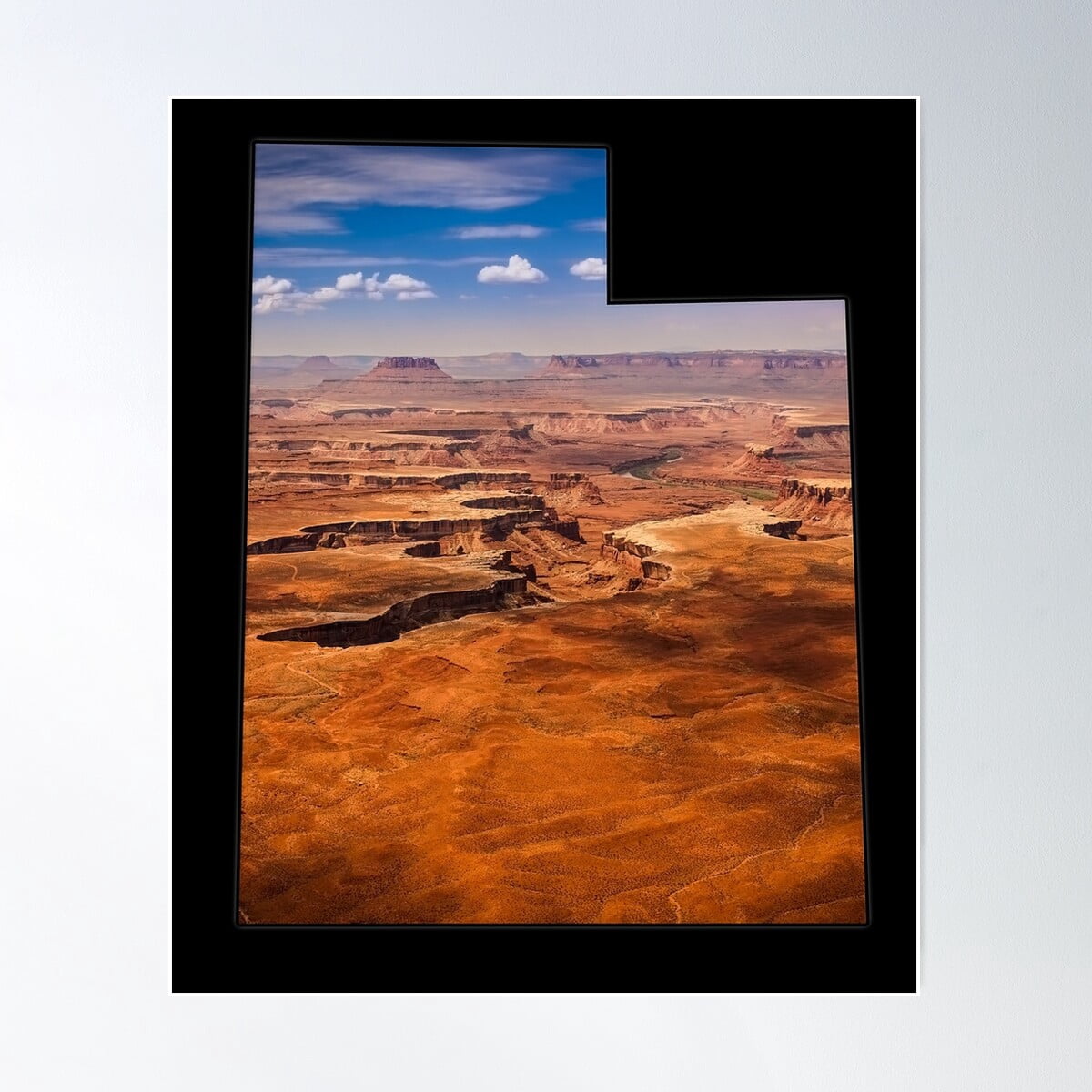 Utah State Outline - Canyonlands National Park Poster Wall Art, Modern ...