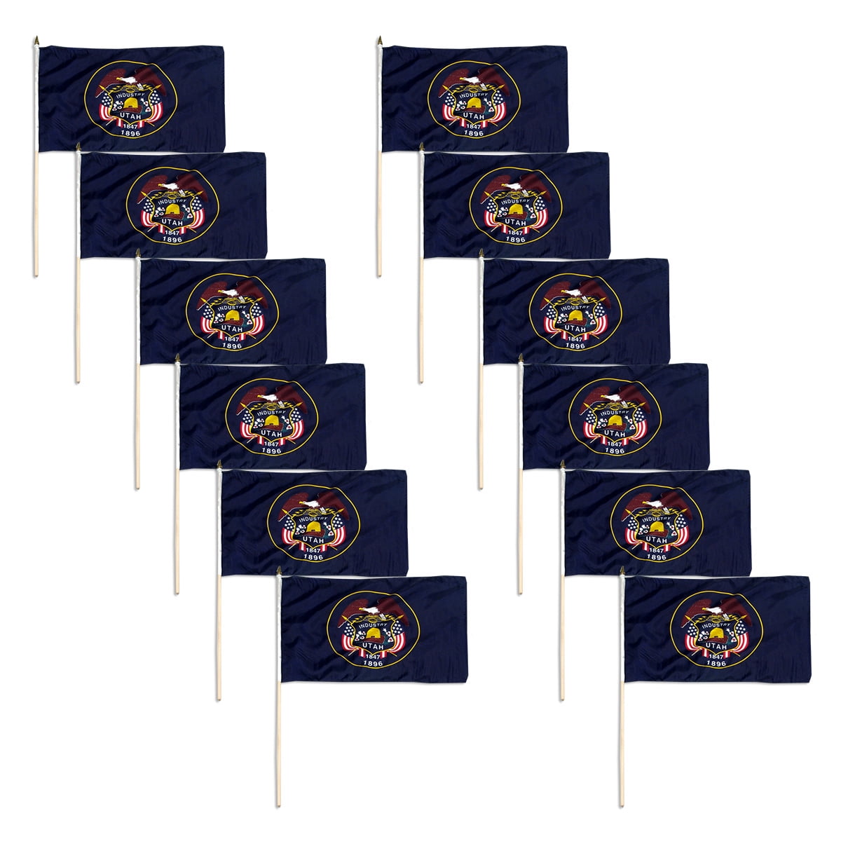 Utah Stick Flag Width 12 inch x 18 inch Length - 12 PK - Walmart.com