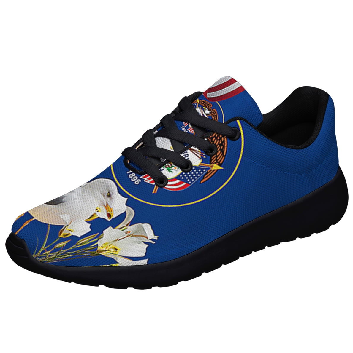 Utah Stte Seagull Bird and Sego Lily Shoes Sneakers Black Size 12 - Walmart.com