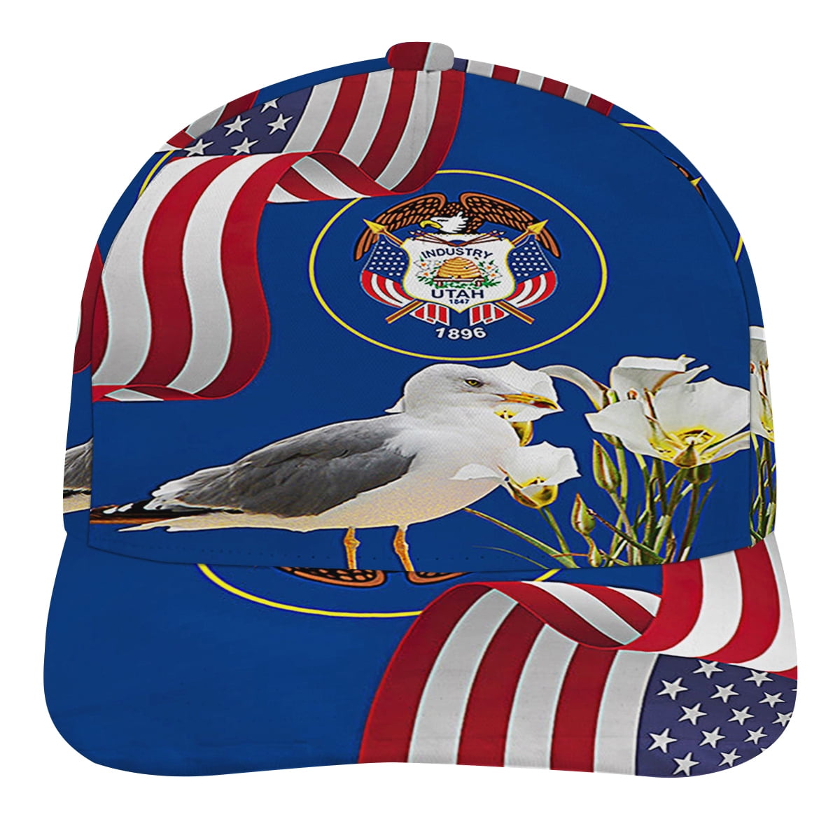Utah Stte Seagull Bird and Sego Lily baseball cap hat - Walmart.com